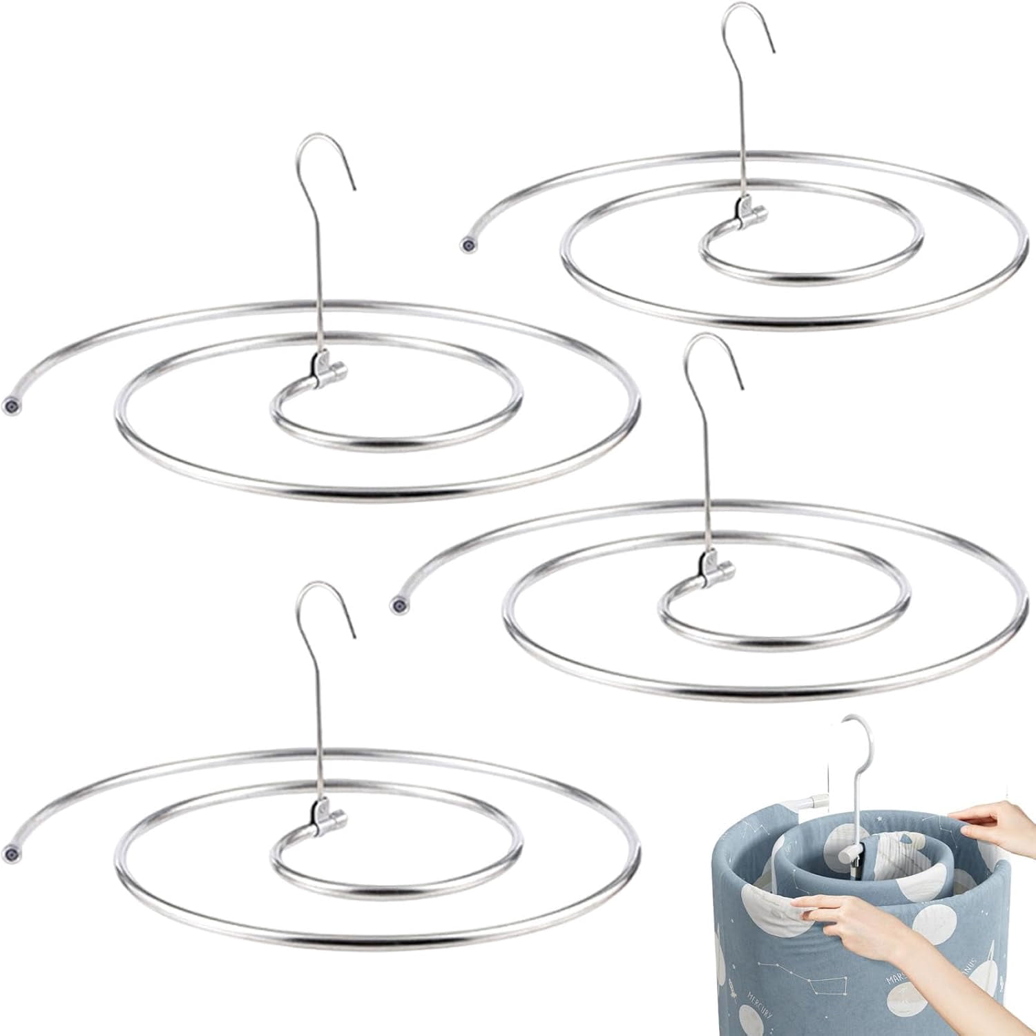Spiral Sheet Hanger Stainless Steel, Round Space Saving Spiral Sheet ...