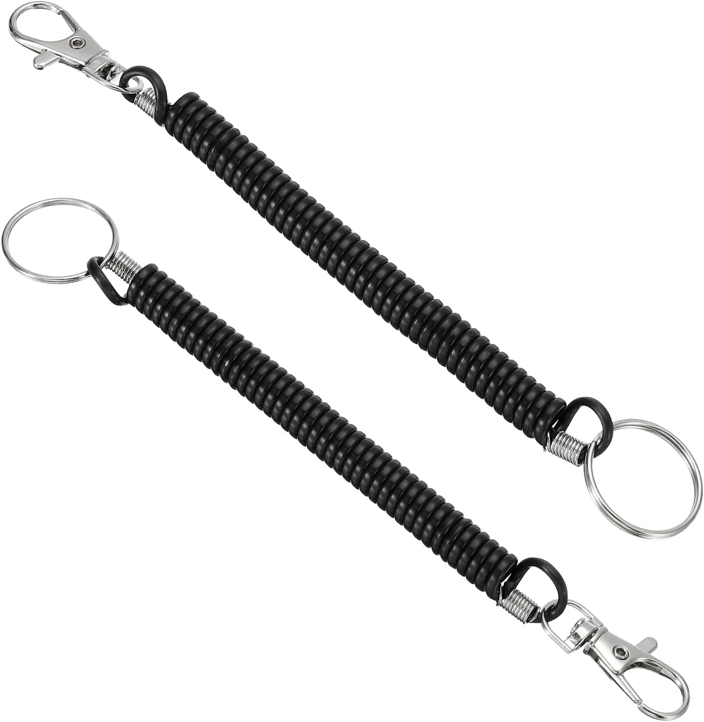 Spiral Spring Coil Keychain, Stretch Cord Key Ring for Keys Wallet ...