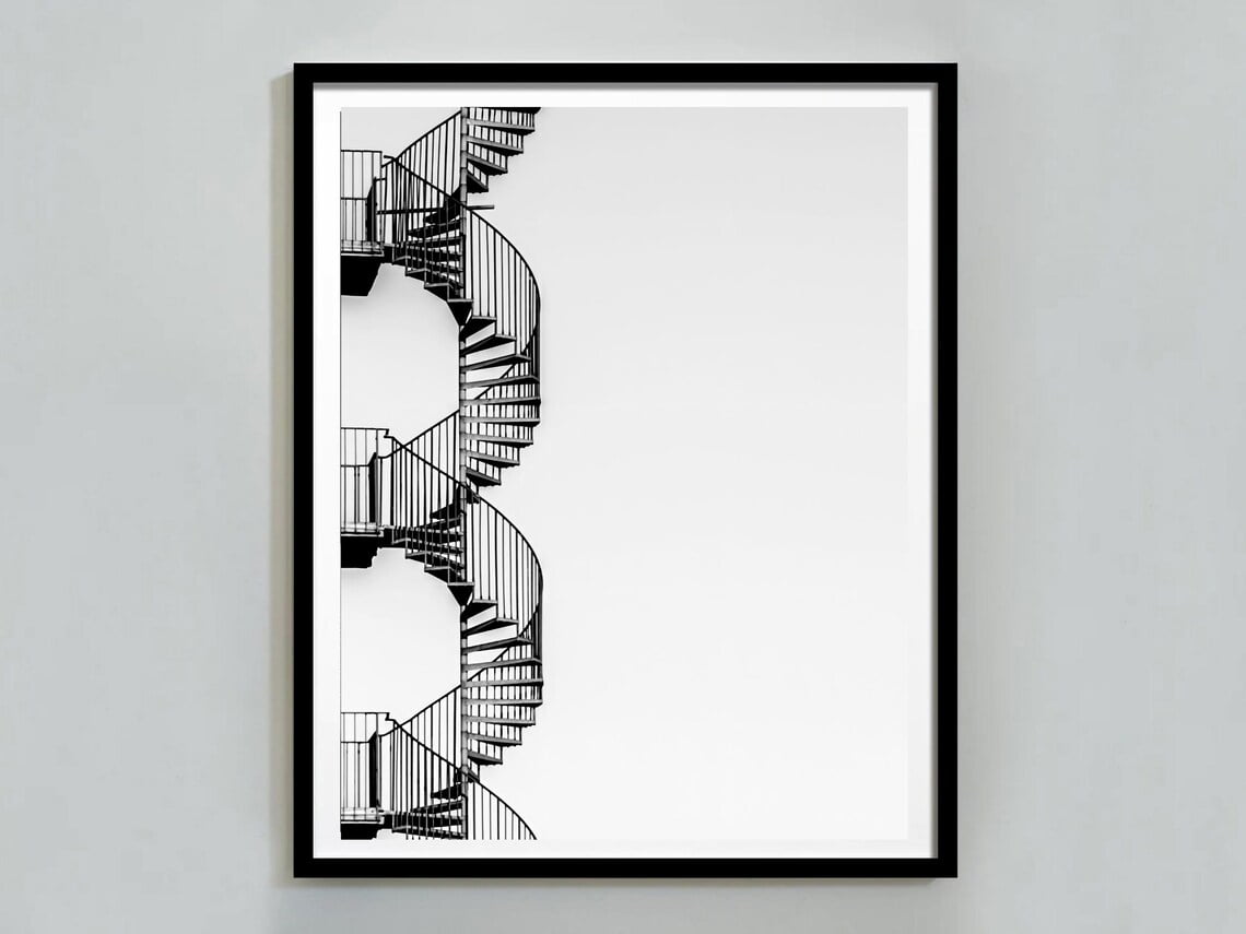Spiral Staircase Poster, Architecture Print, Luxury Decor, Modern ...