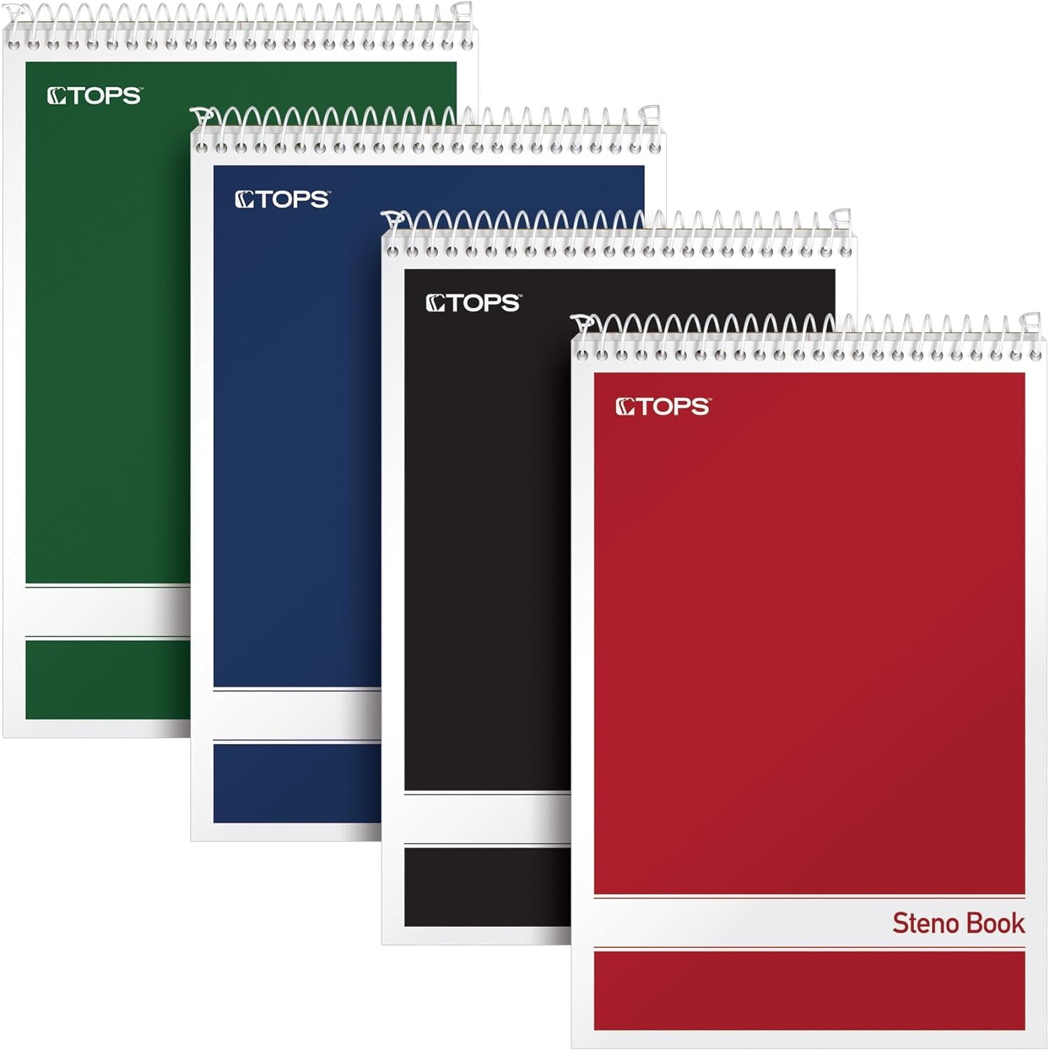 Spiral Steno Books, 6" x 9", Gregg Rule White Paper, Assorted Covers ...