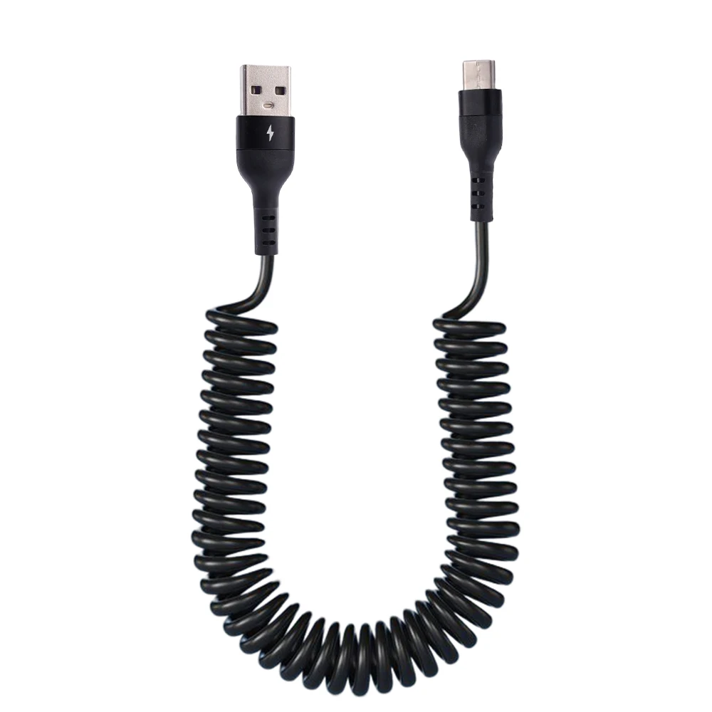 Spiral Stretchable USB C Data Cable 5A Fast Charging Cord for Xiaomi ...