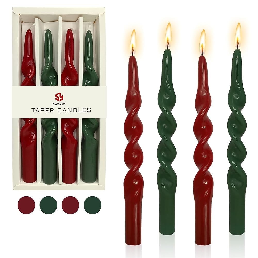 Customer reviews for Spiral Taper Candle Green Candlesticks,Set of 4 ...