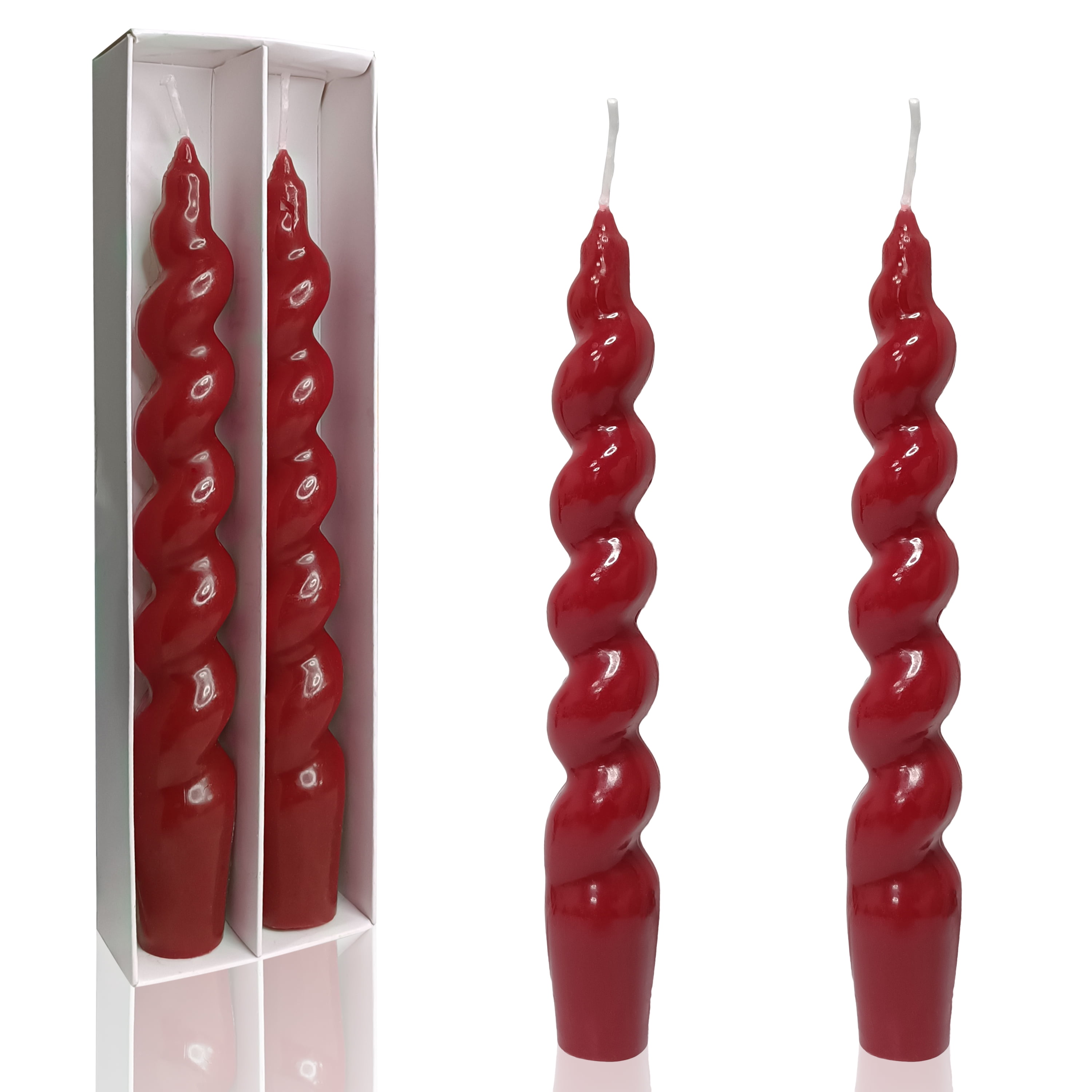 Spiral Taper Candle White Candlesticks, 7 Inch Short Tapered Candles ...