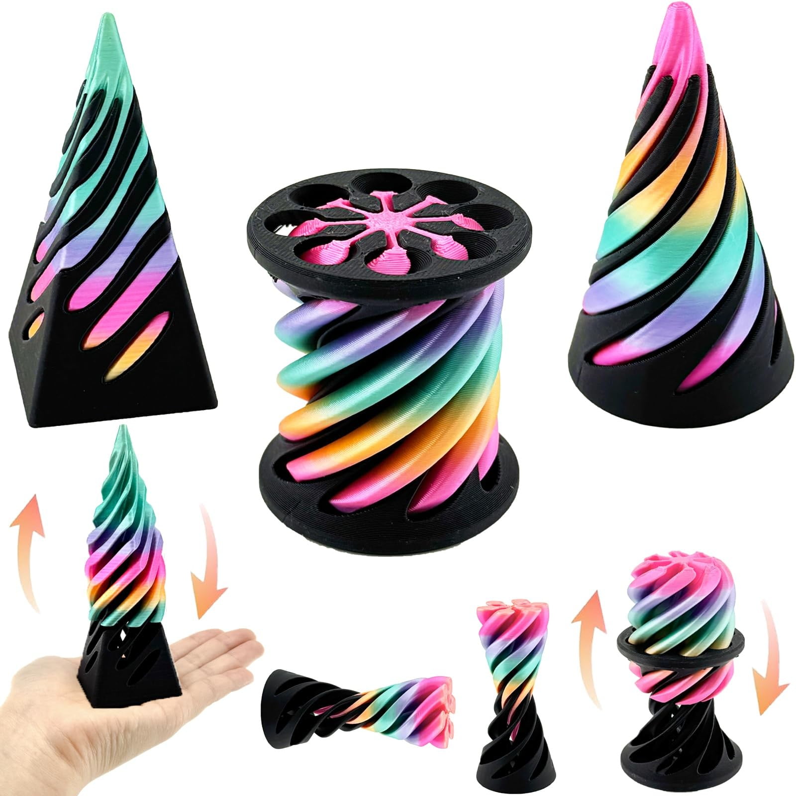 Spiral Toys - 3 Pack of Impossible Cones, Spiral Cones Fidget Toys ...