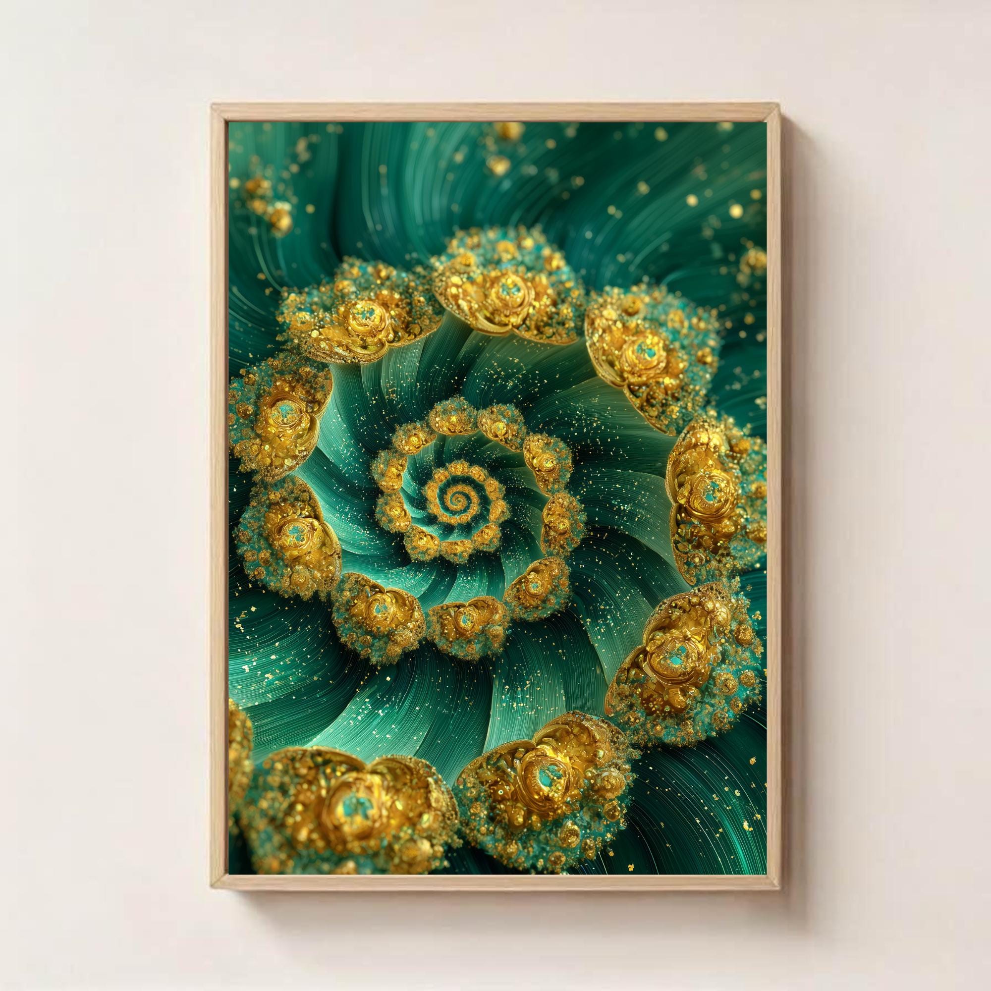 Spiral Wealth Mandala Wall Art – Energy Infused Prosperity Symbol ...