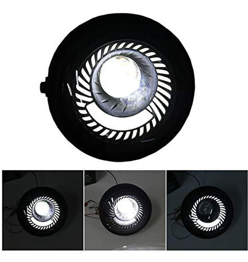 Spiral White Light Side Mount Circle Headlight For Motorcycles Cruisers ...