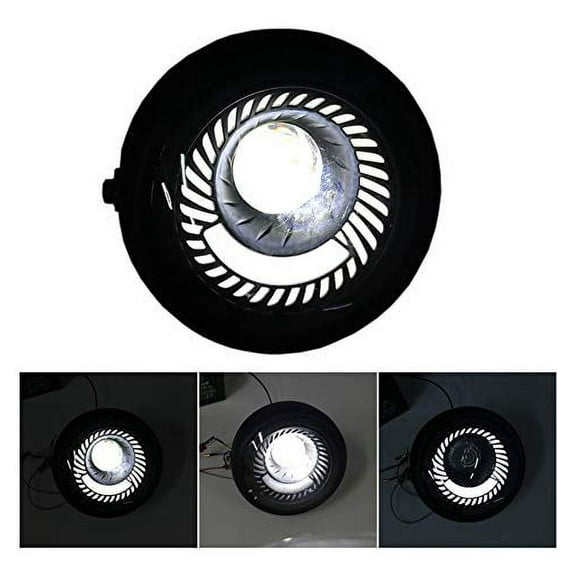 Spiral White Light Side Mount Circle Headlight For Motorcycles Cruisers ...
