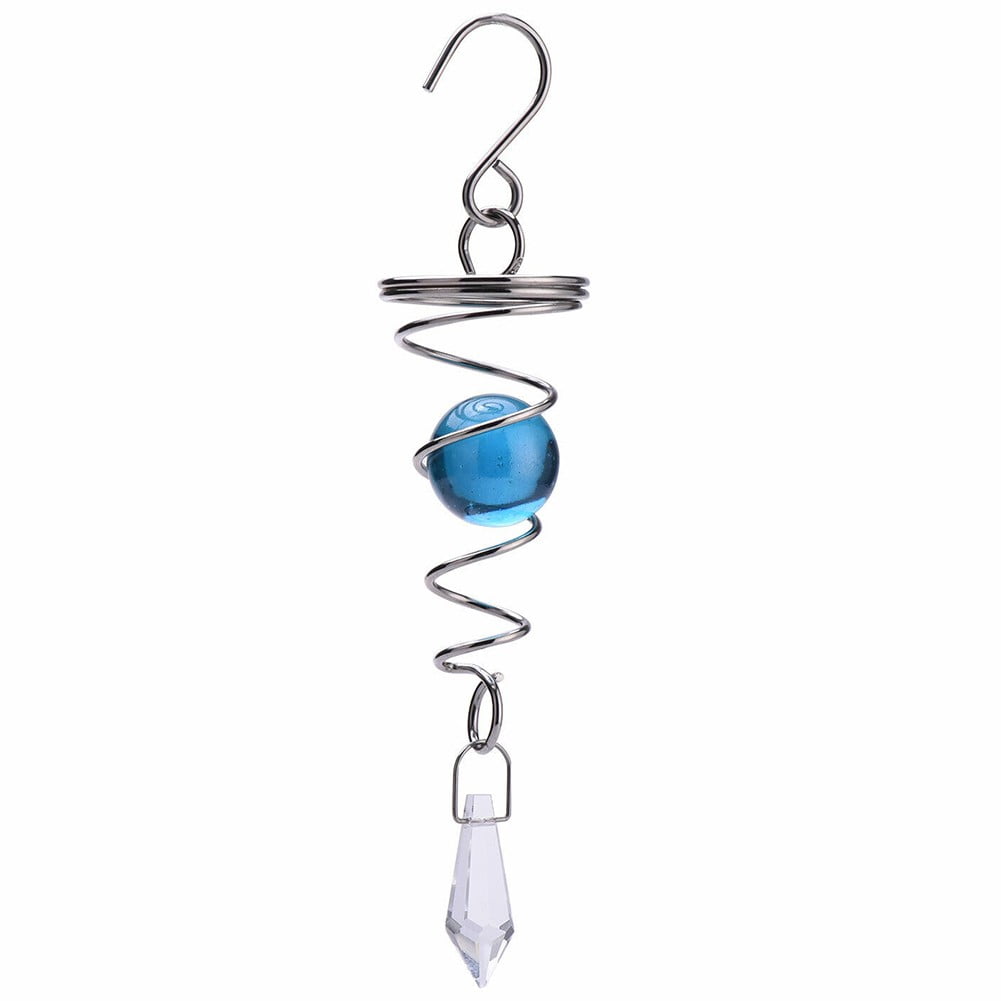 Spiral Wind Spinners with Crystal Ball Winds Chimes Garden Home Hanging ...