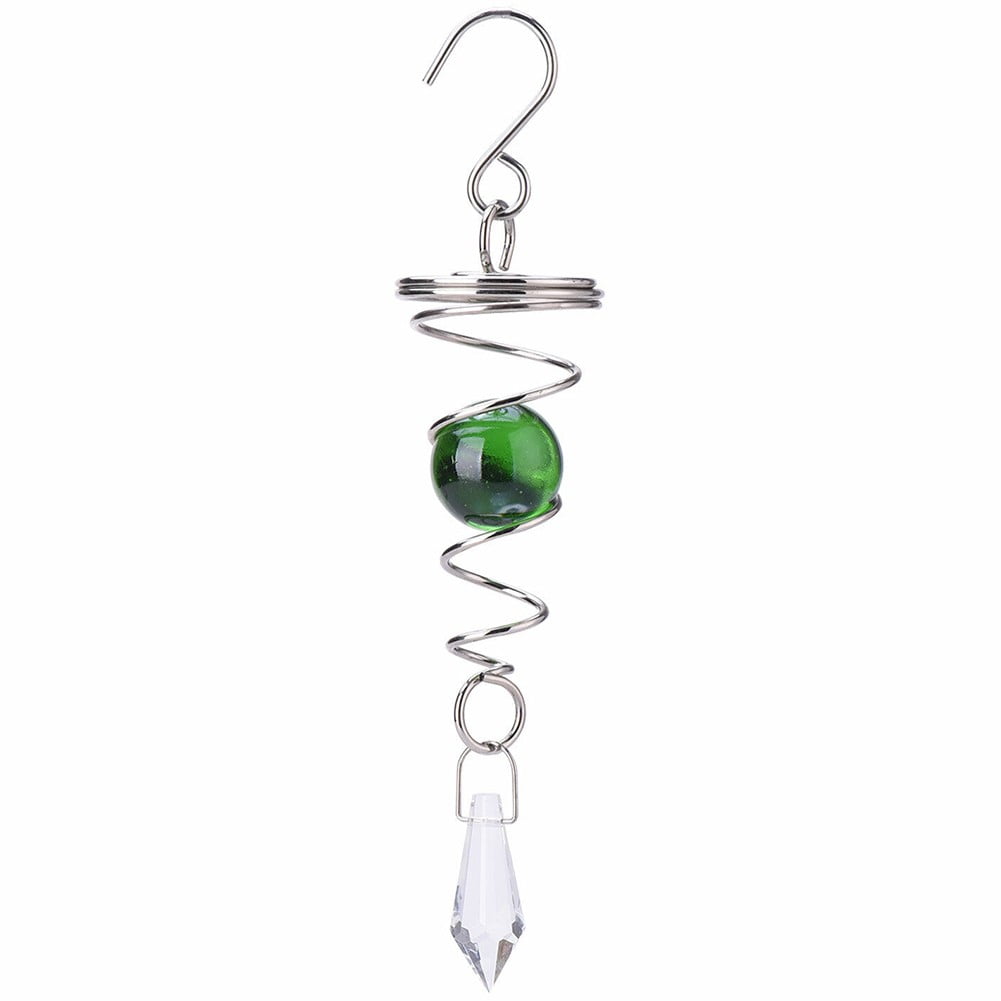 Spiral Wind Spinners with Crystal Ball Winds Chimes Garden Home Hanging ...