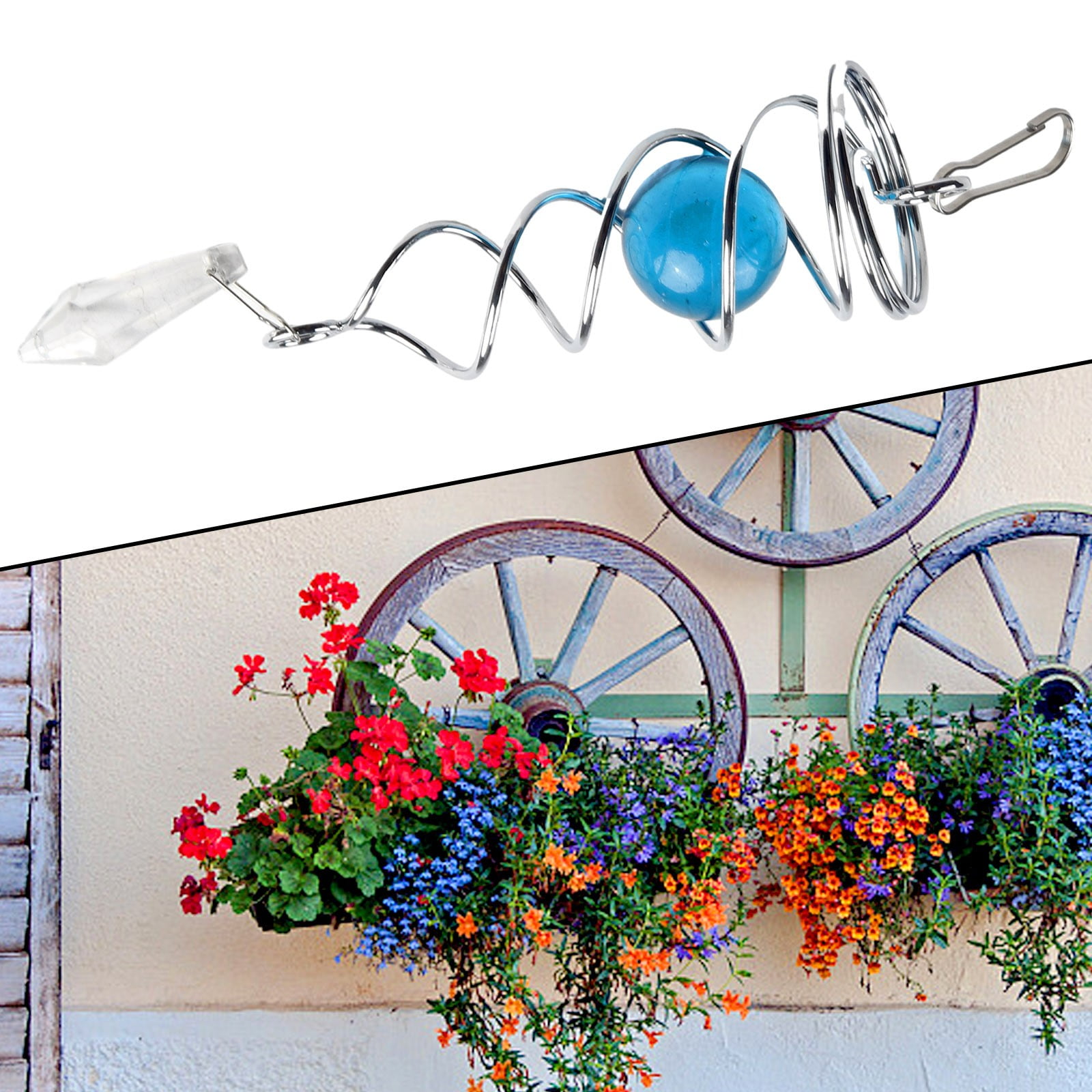 Spiral Wind Spinners with Crystal Ball Winds Chimes Garden Home Hanging ...