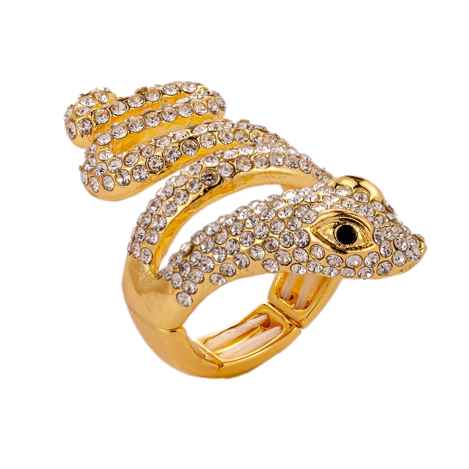 Spiral Wrap Crystal Snake Vintage Chunky Cluster Rhinestone Stretch ...