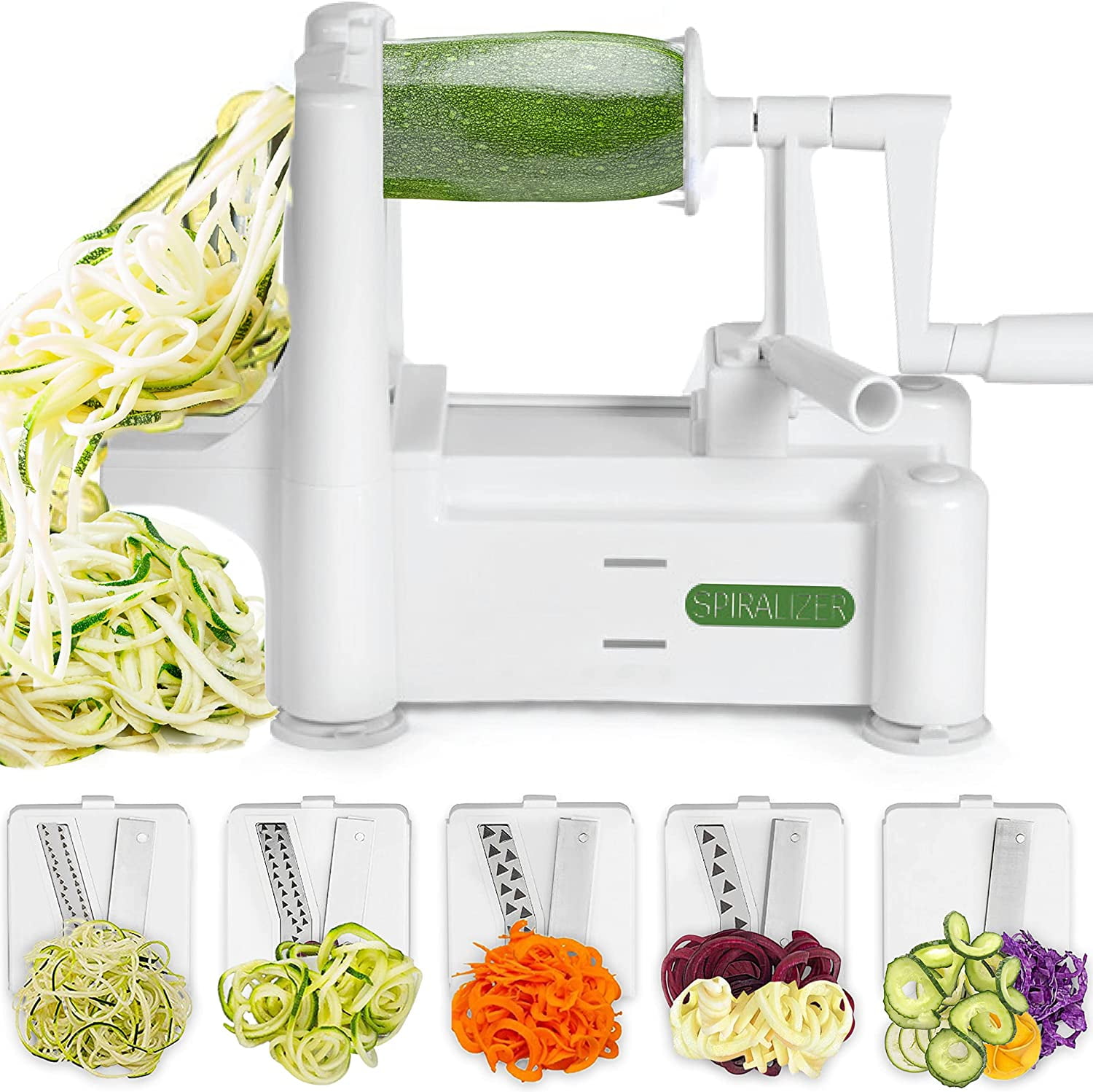 Spiralizer 5-Blade Vegetable Slicer - Strongest and Heaviest Spiral ...