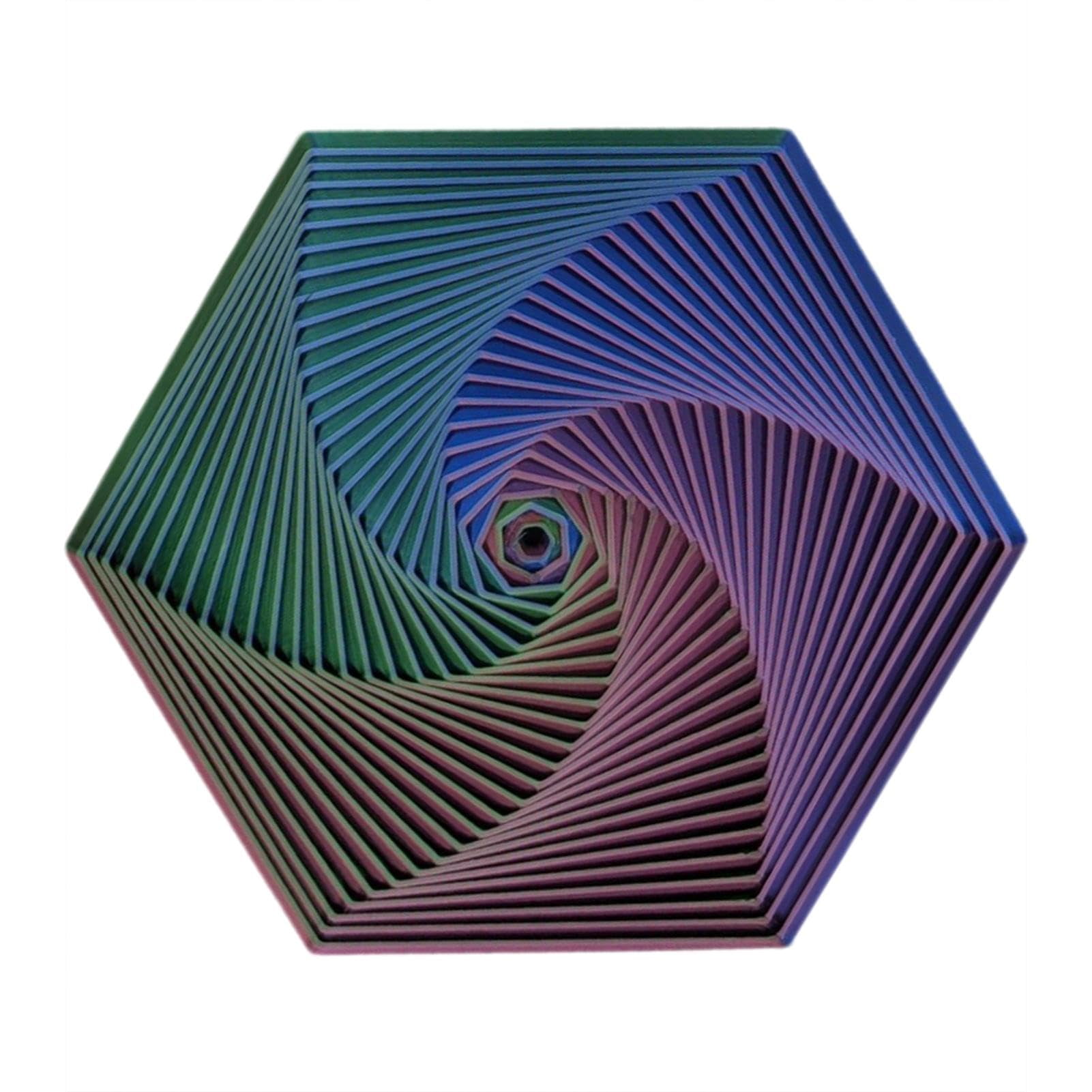 Spirals Hexagon Fidget Toy | 3D Printing Fractal Hexagon Fidget Toys | Spirals Cube Spinner ...