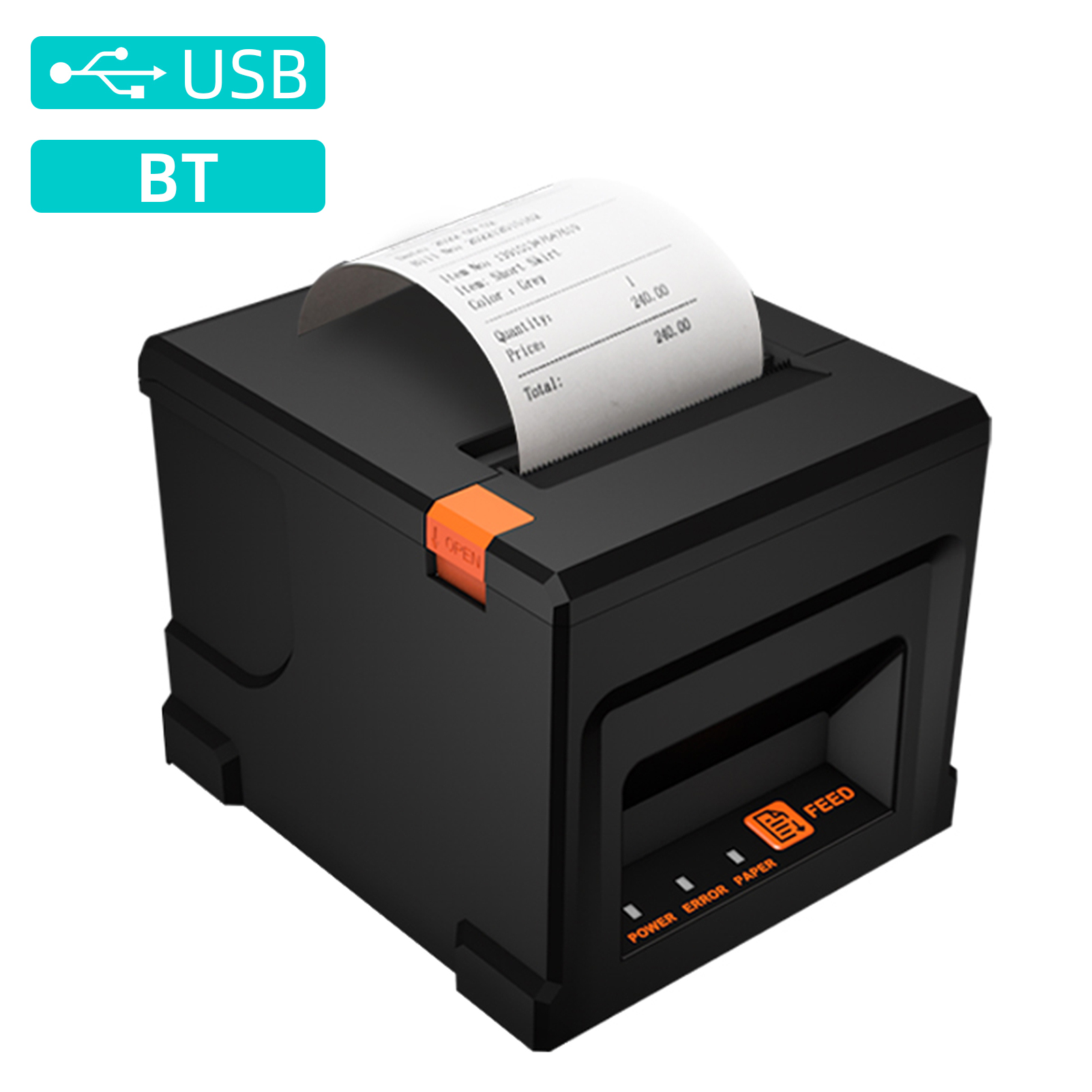 Spirastell Label printer,80mm USB+BT Auto Cutter Thermal Restaurant ...