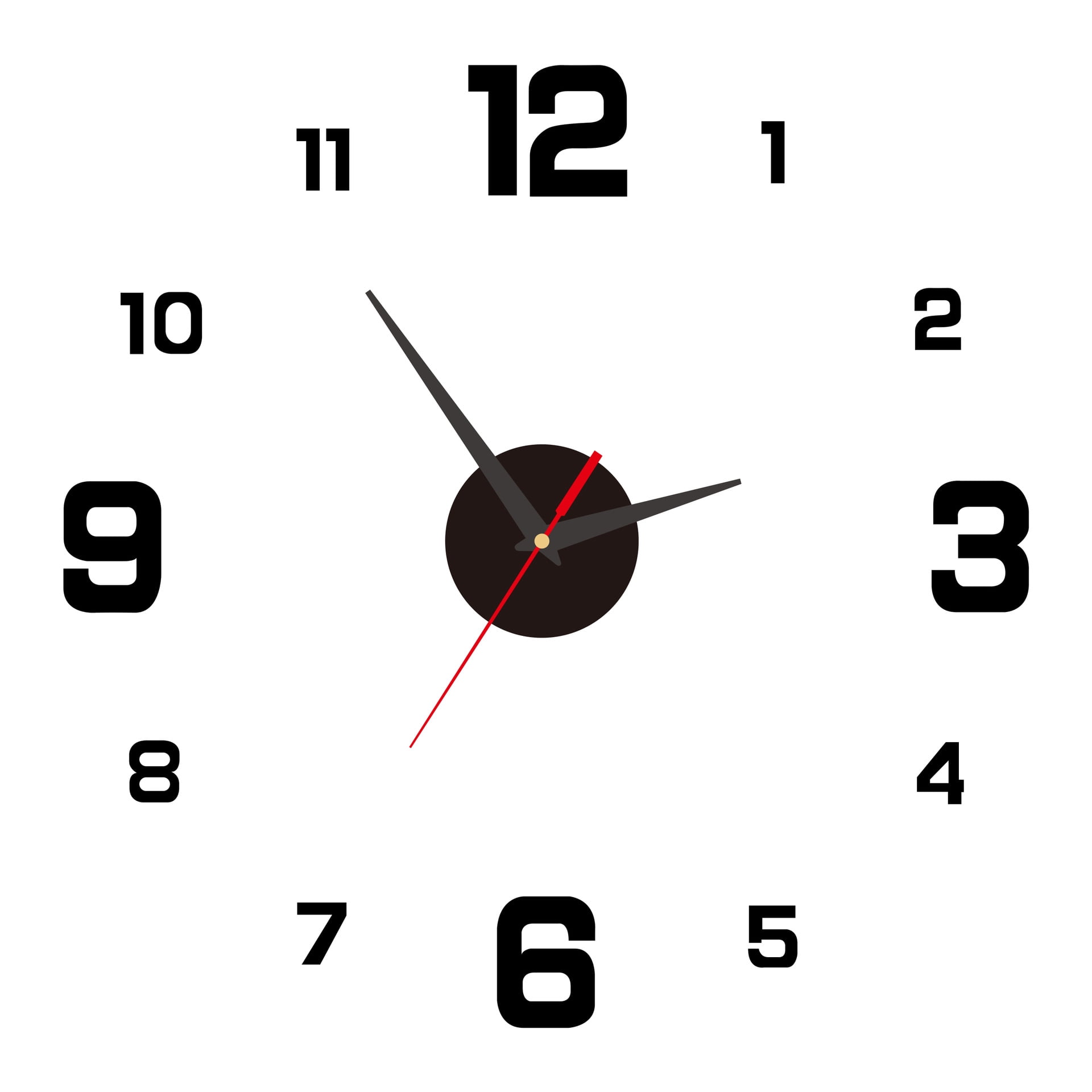 Spirastell Wall clock,Number Stickers Room Frameless Silent Wall Office ...