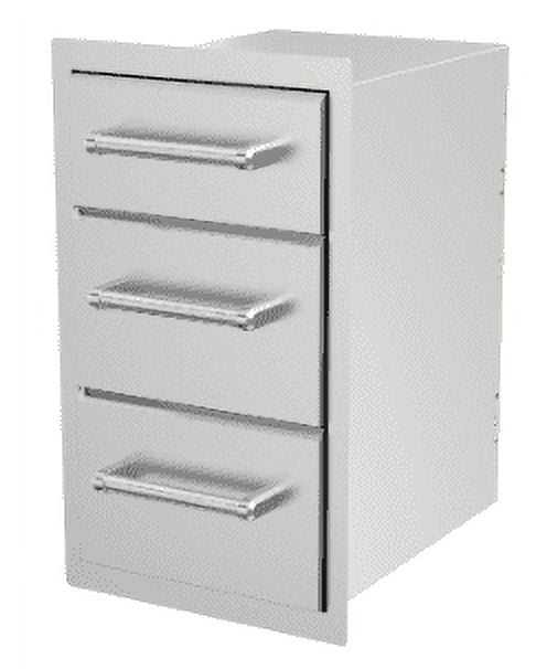 Spire Stainless Steel Built-in Vertical Triple Drawers, 6" H + 10" H ...