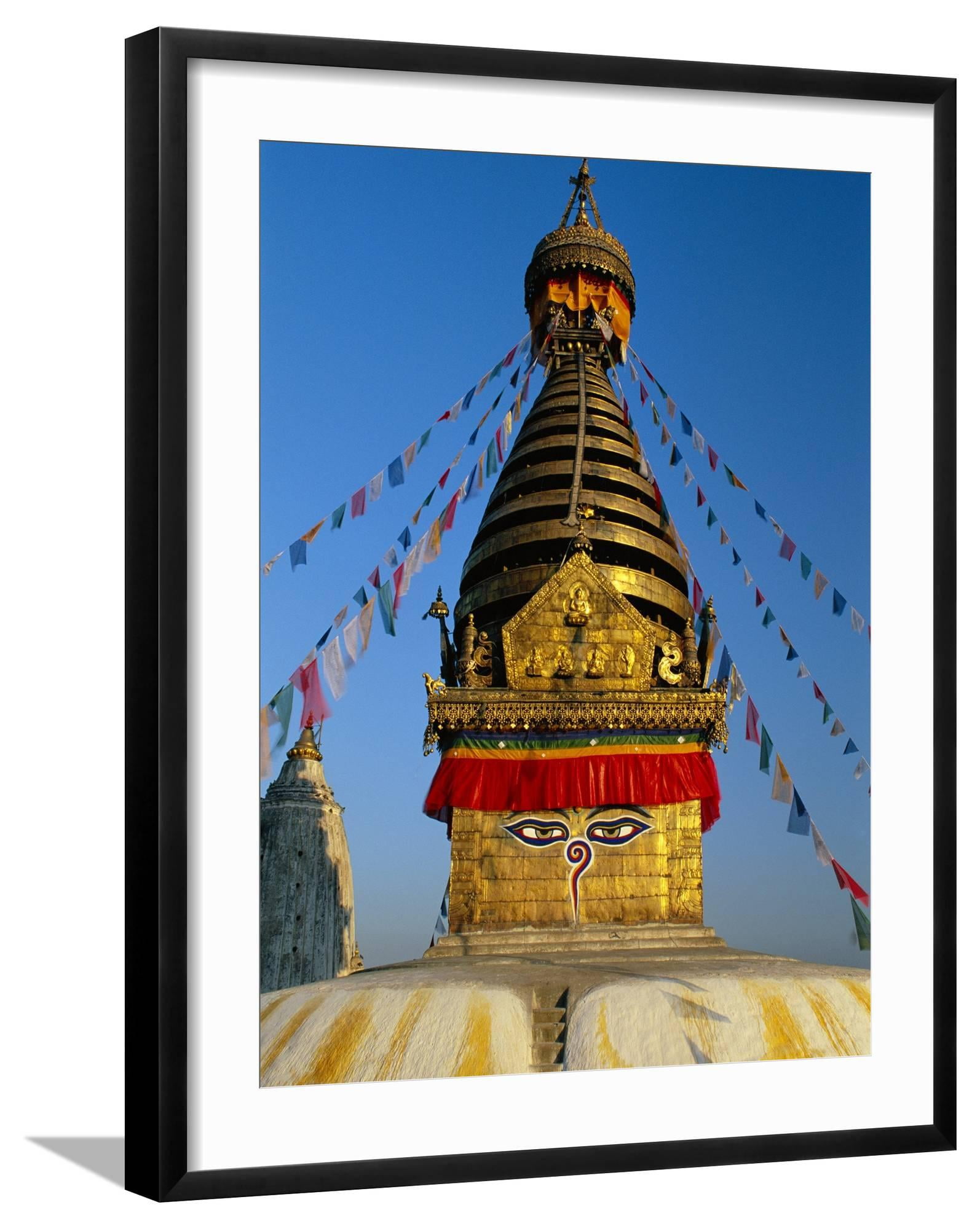 Art.com Spire and Prayer Flags of the Swayambhunath Stupa in Kathmandu ...