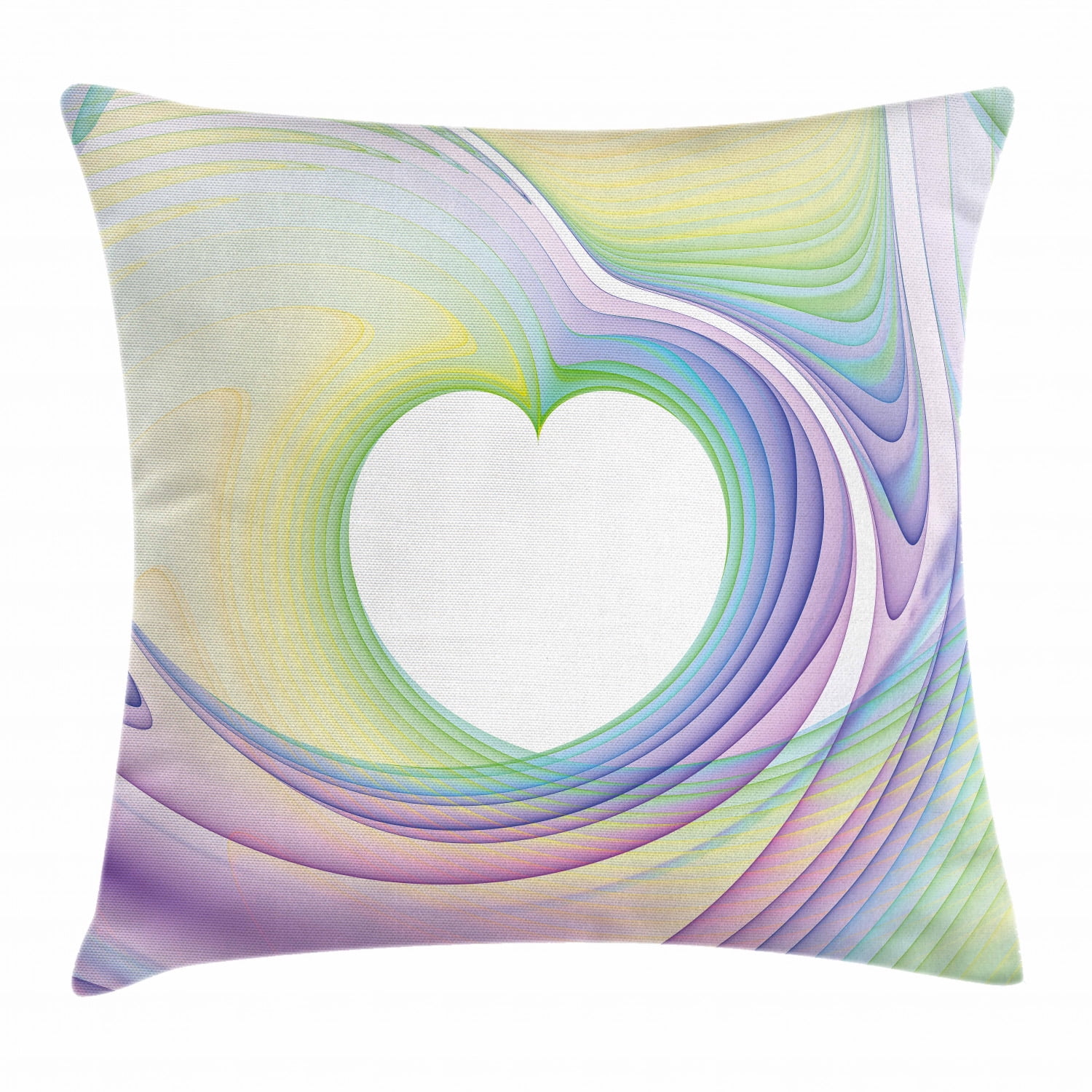 Spires Decor Throw Pillow Cushion Cover, Abstract Fractal Heart Figure ...