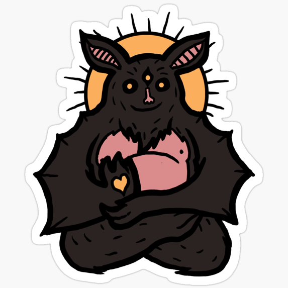 Spirit Animal #56: Bat Sticker Phone Decal Water Bottle Stickers Car ...