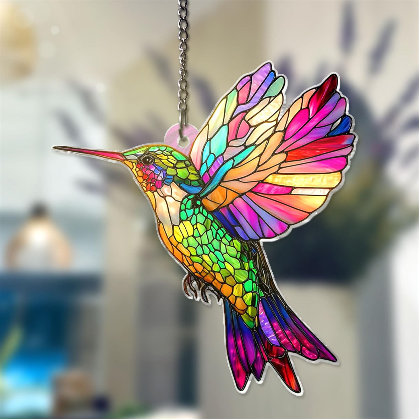 Spirit Birds Acrylic Suncatcher - Cute Owl & Hummingbird Winged Window ...