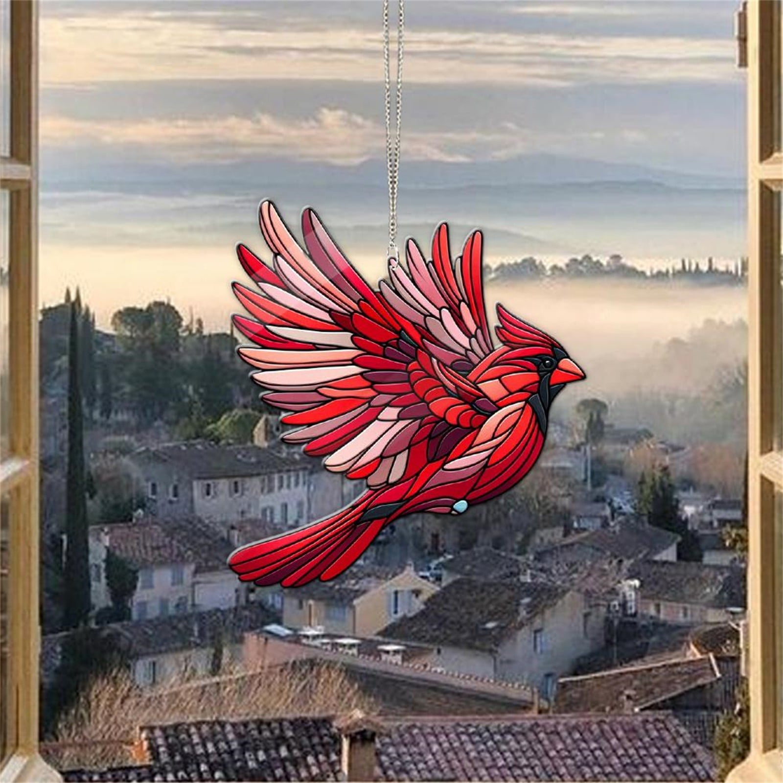 Spirit Birds Acrylic Suncatcher - Cute Owl & Hummingbird Winged Window ...