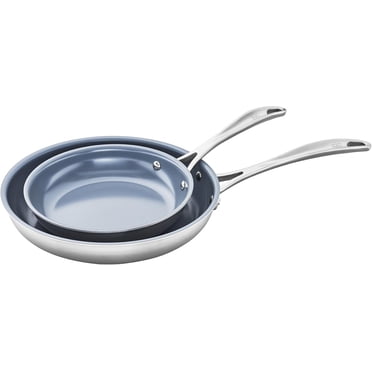 HexClad 8-inch Hybrid Stainless Steel Nonstick Frying Pan with Tempered ...