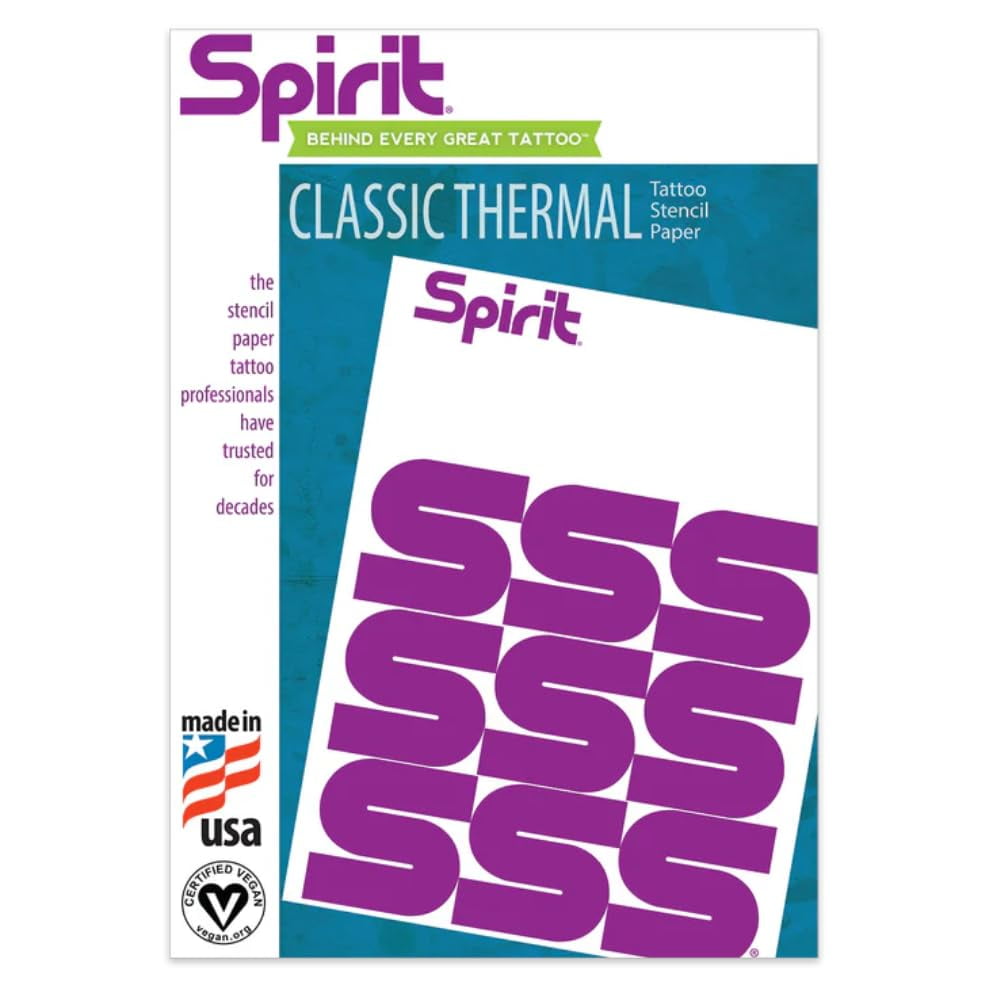 Spirit® Classic Thermal Tattoo KEF16 Transfer Paper 8.5" X 11" - 100 ...