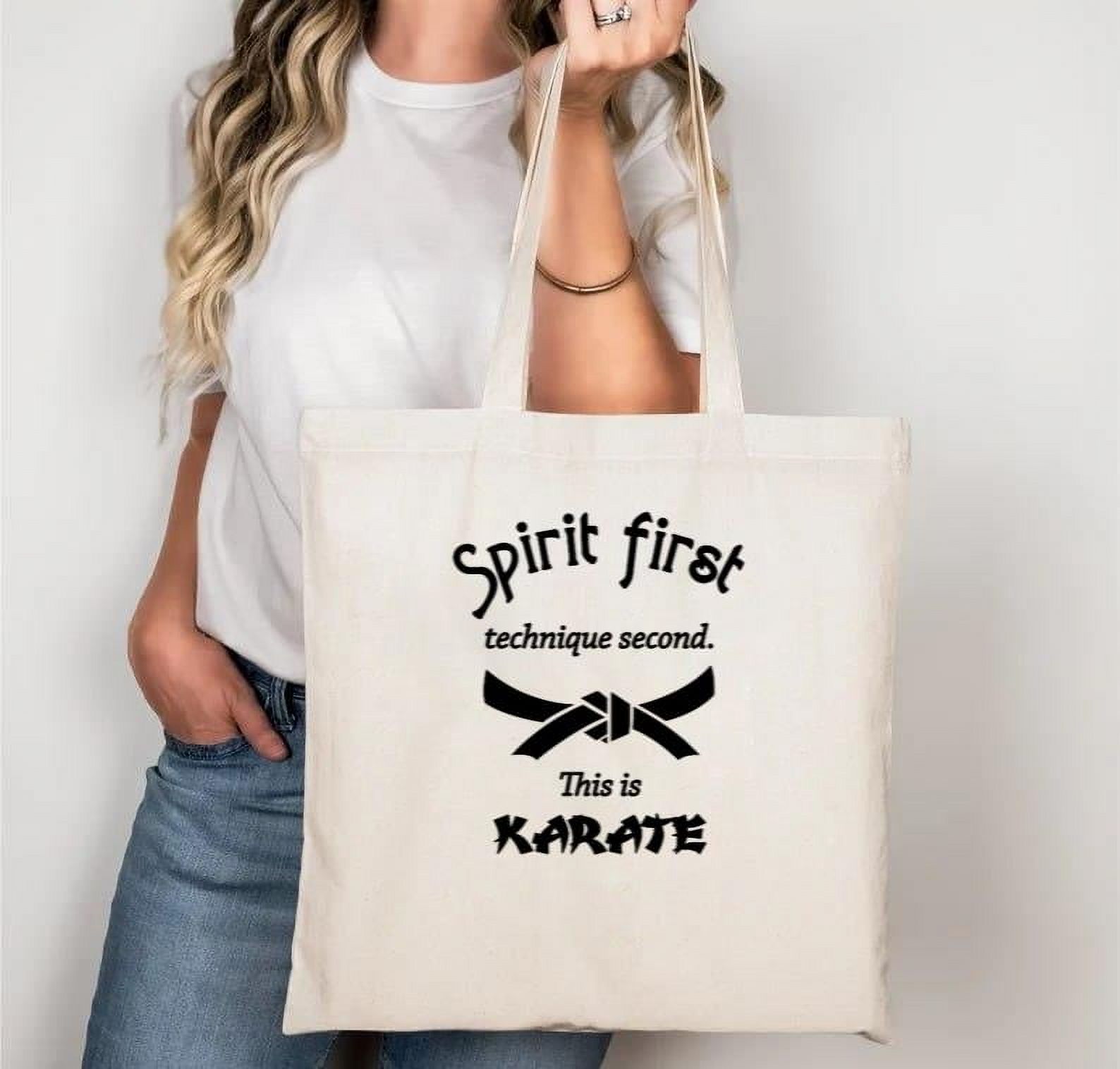 Spirit First Technique Second Karate Martial Arts Dojo Tote Bag, a gift ...