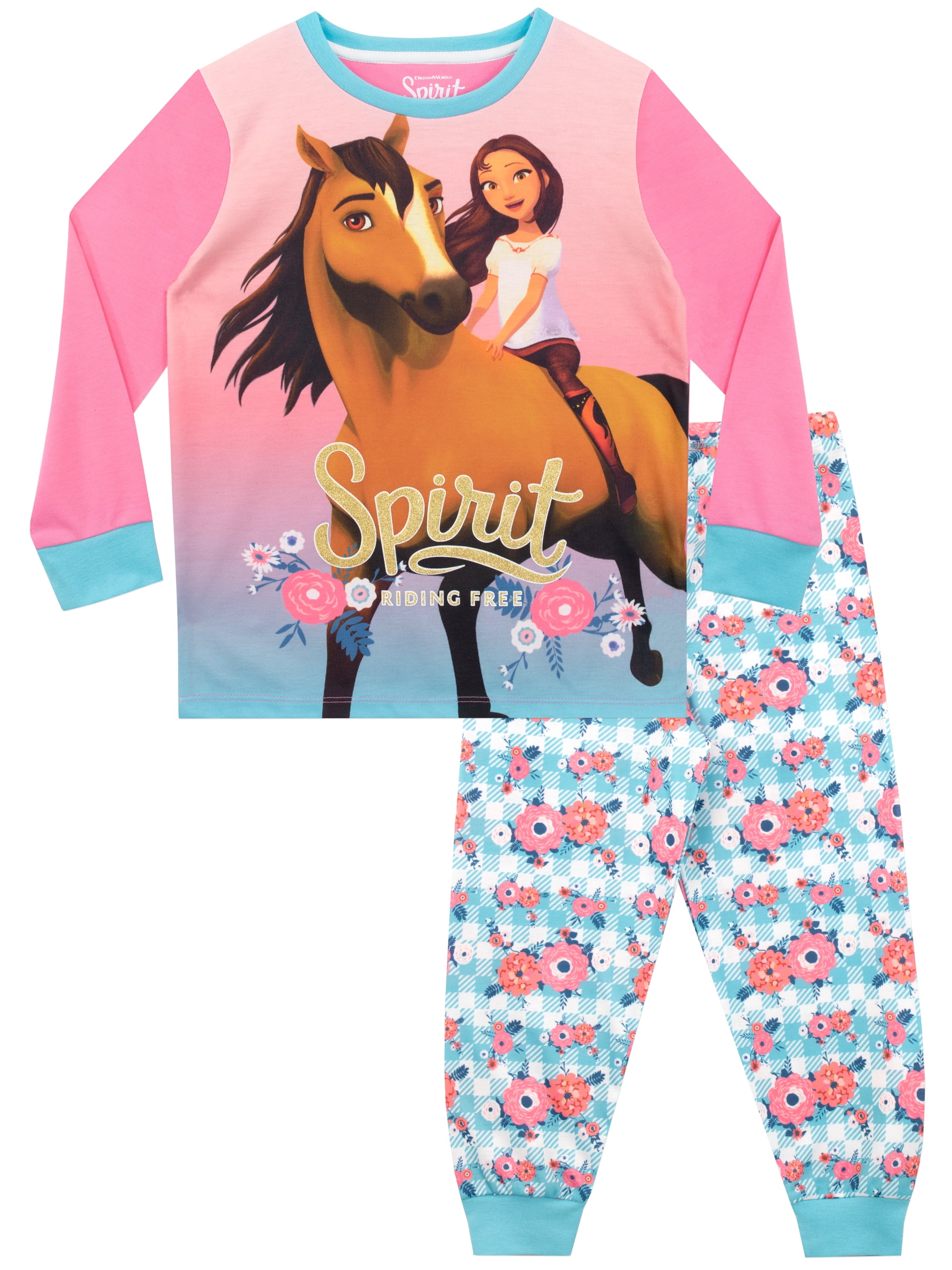 Spirit Girls Long Sleeve and Leg Pajamas Sizes 3T - 14 - Walmart.com
