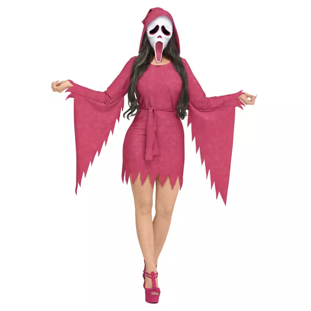 Spirit Halloween Adult Ghost Face Pink Bling Dress Costume X Large