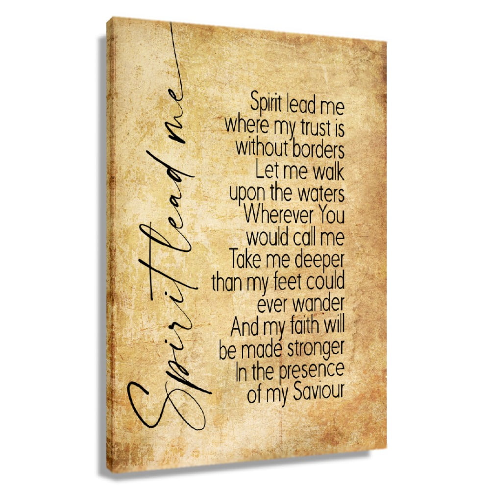 Spirit Lead Me Bible Scripture Wall Art Lyrics Poster Landscape Print ...