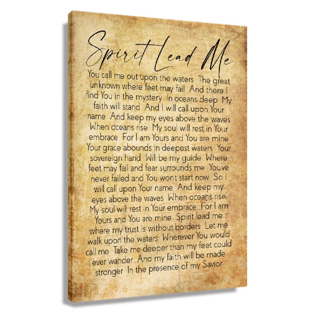 Spirit Lead Me Lyrics Wall Art Retro Prints Poster Landscape Hallway ...