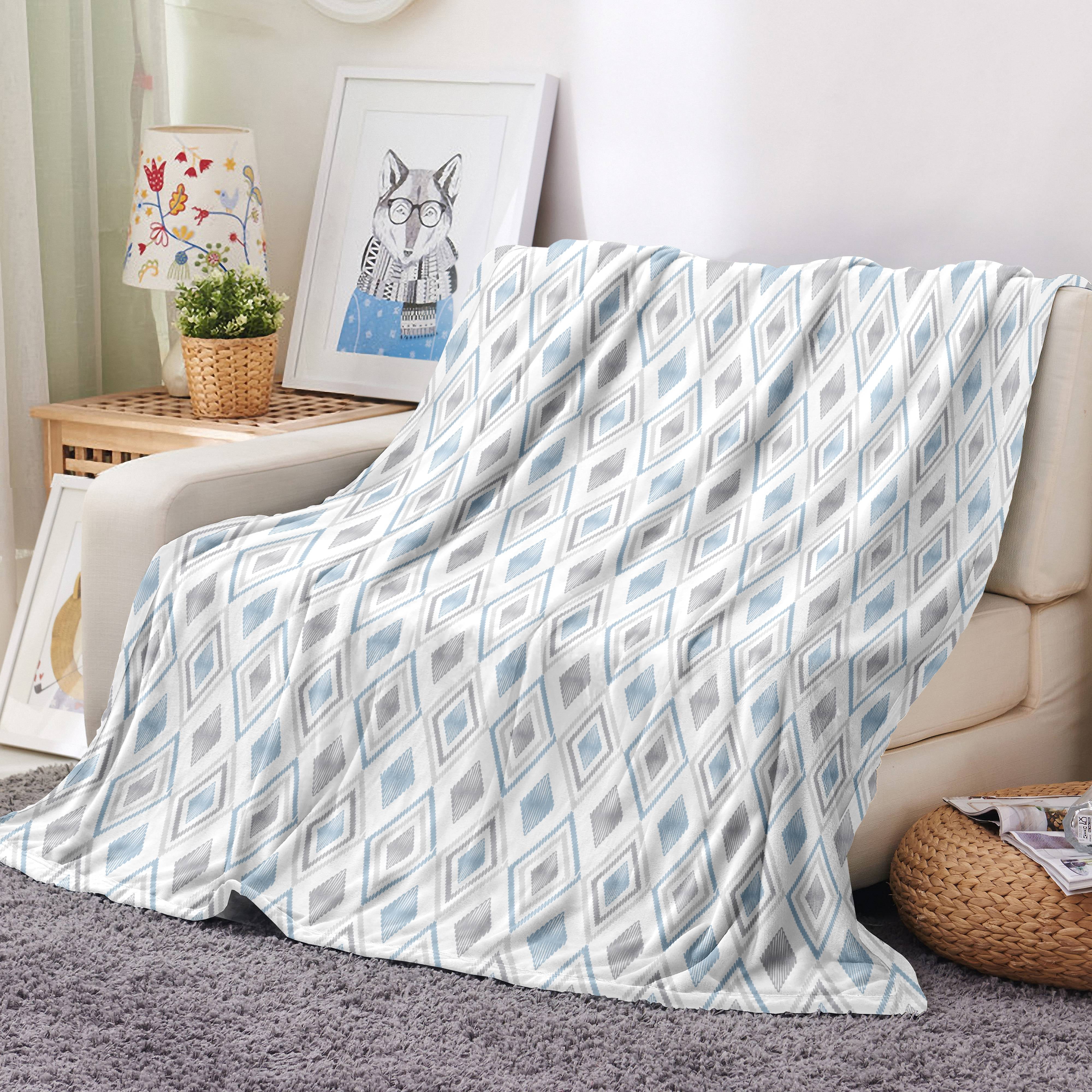 Spirit Linen Home Core Velvet Plush Throw Blanket - 50" x 70", Diamond ...