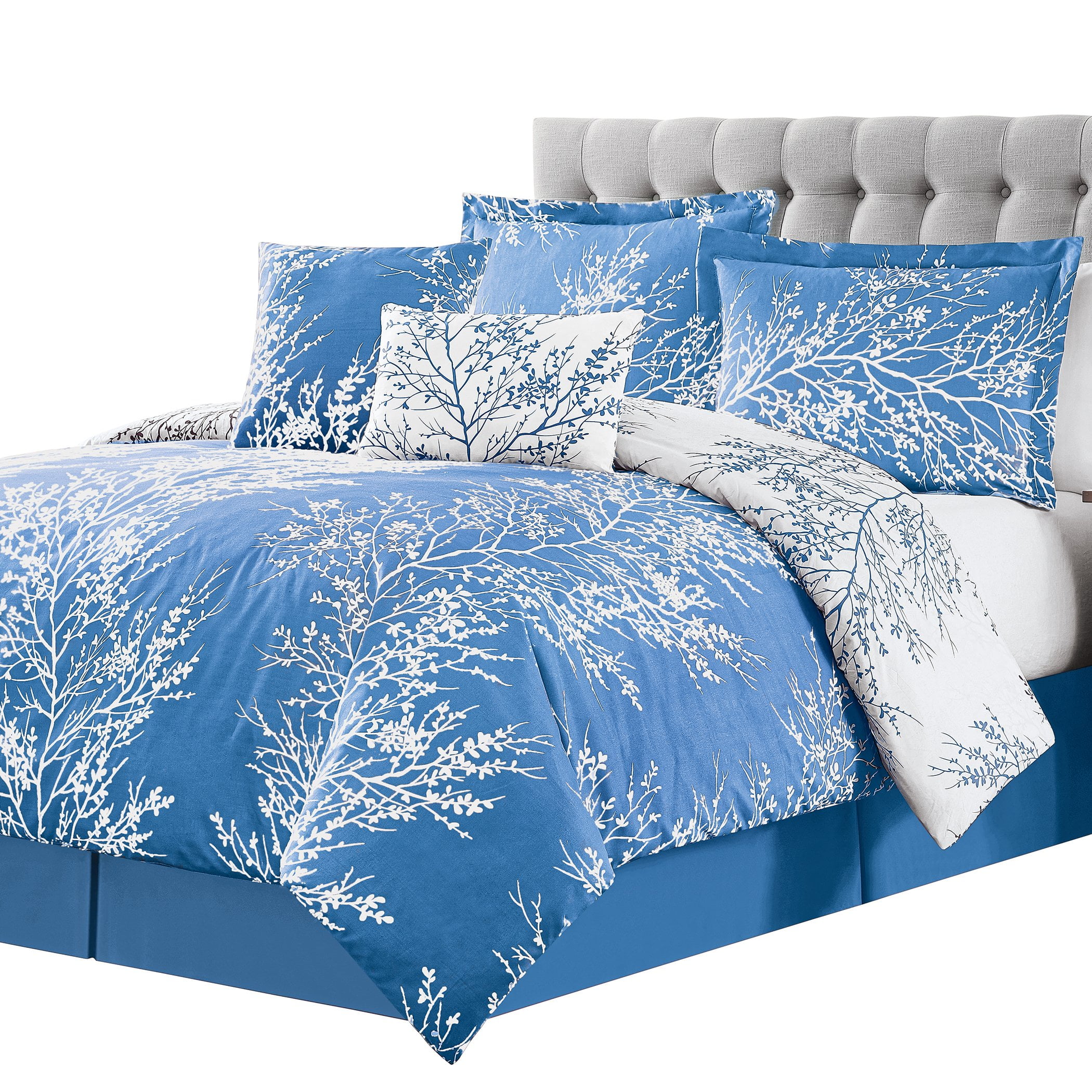 Collections Etc 6-Piece Spring Foliage Reversible Bedding Comforter Set ...