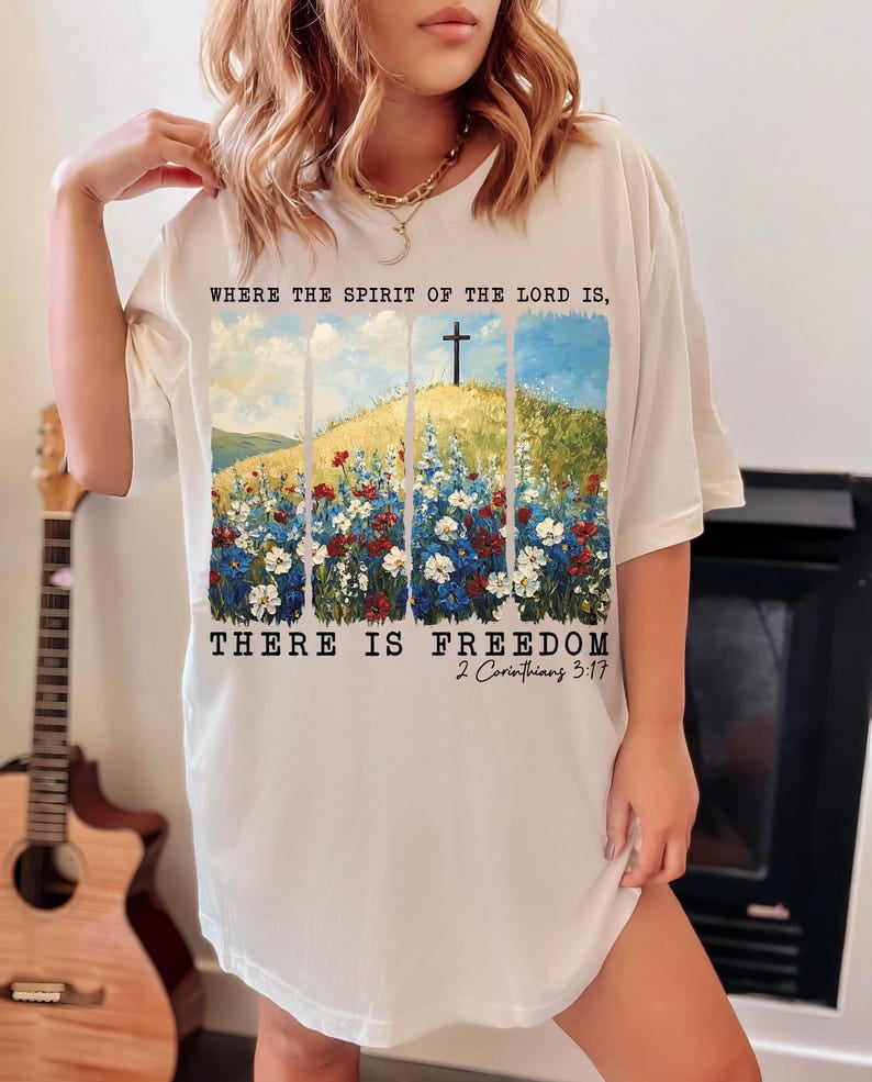 Where the Spirit of the Lord Shirt, Land of the Free Shirt, Bible Verse ...