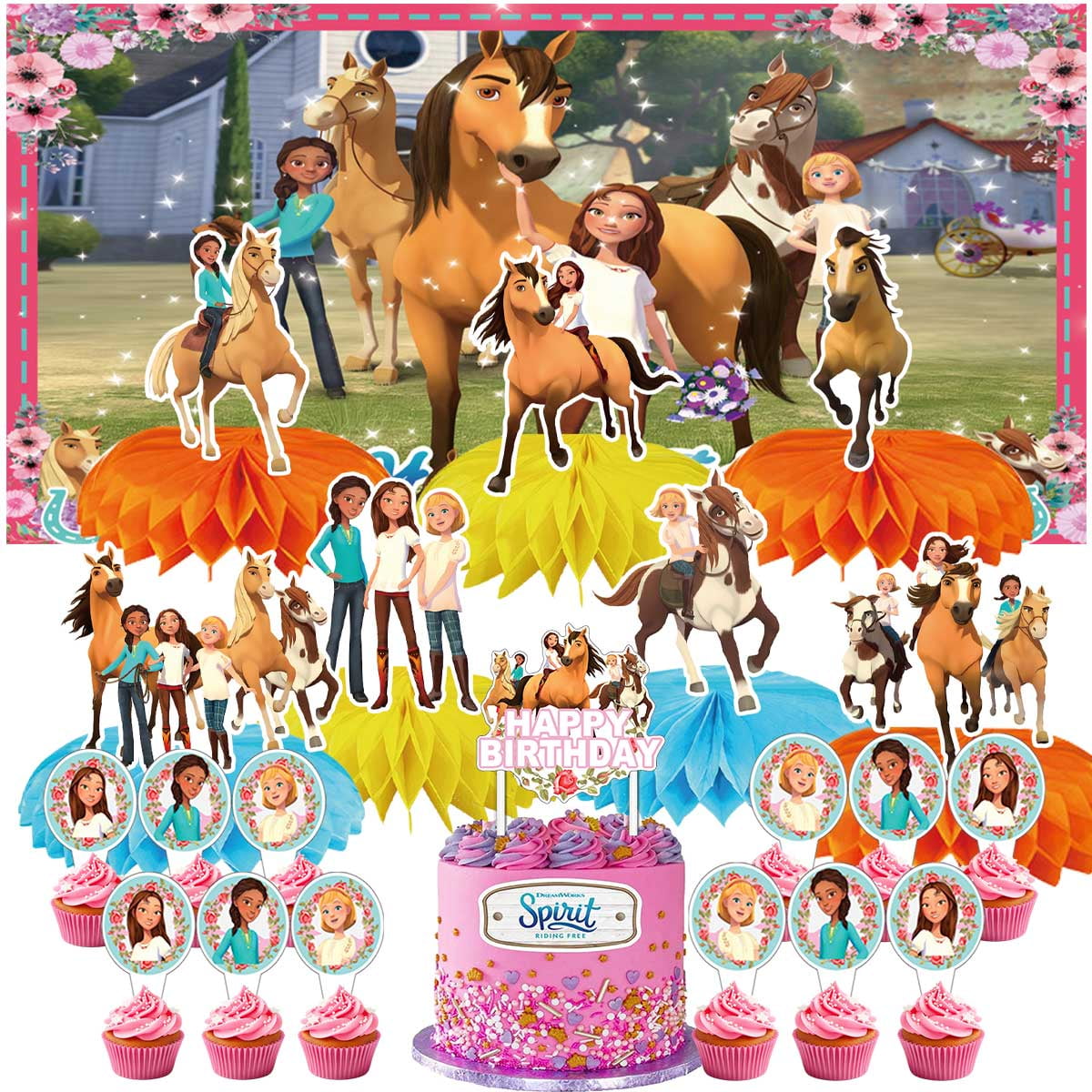 Spirit Riding Free Party Decorations Decor Supplies Honeycomb ...