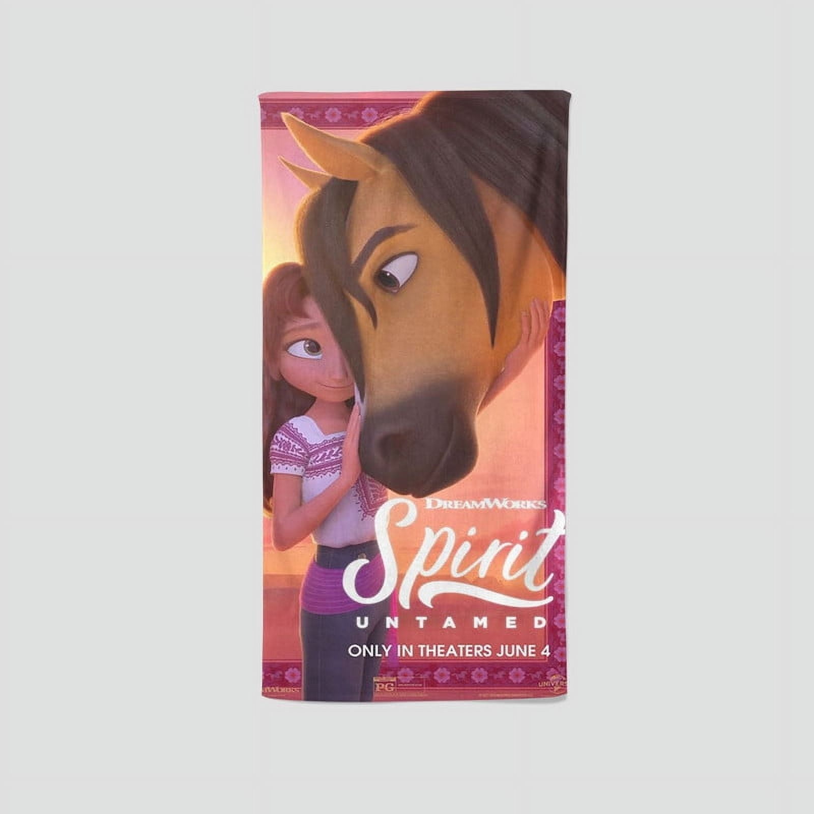 Spirit Riding Free's single-sided towel features a unique design ...