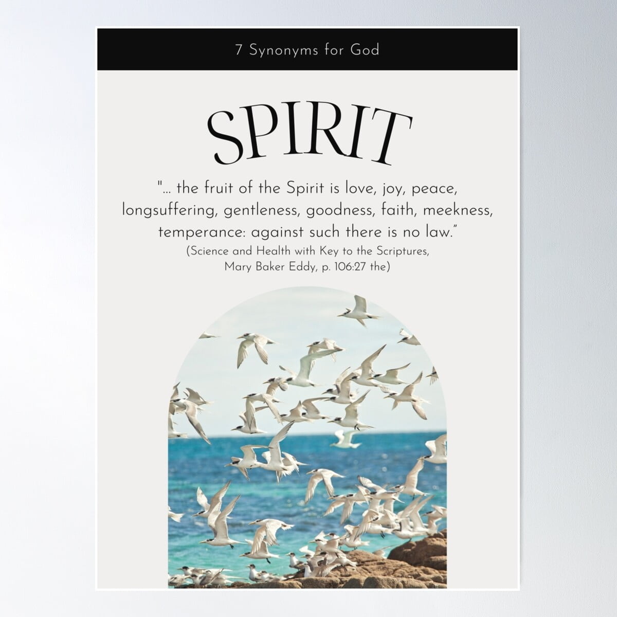 Spirit - Seven Synonyms For God Poster Wall Art, Modern Wall Decor For ...