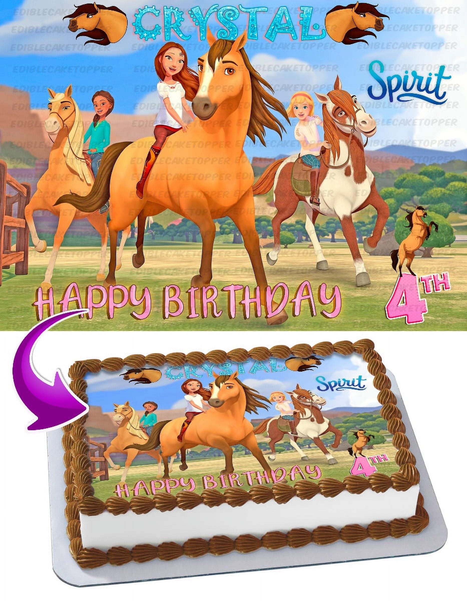Spirit Stallion of the Cimarron Edible Cake Image Topper Personalized ...