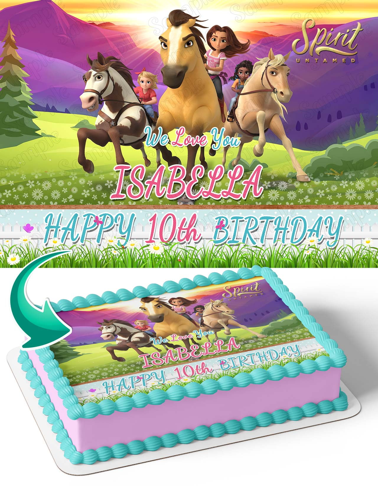 Spirit Untamed 2021 Edible Image Cake Topper Personalized Birthday ...
