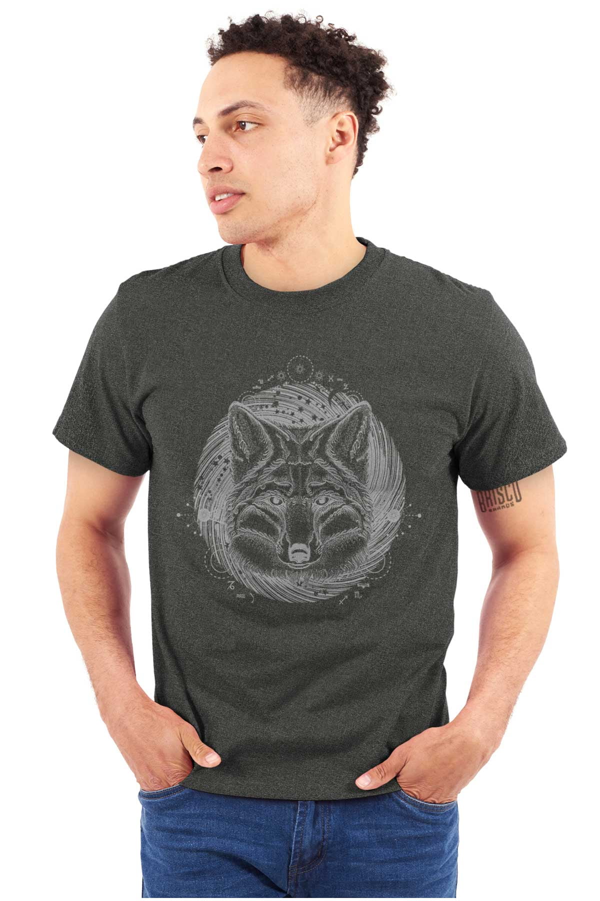 Spirit Wolf Pack Swirl Symbol Animal Unisex Plus Size Graphic Tee ...