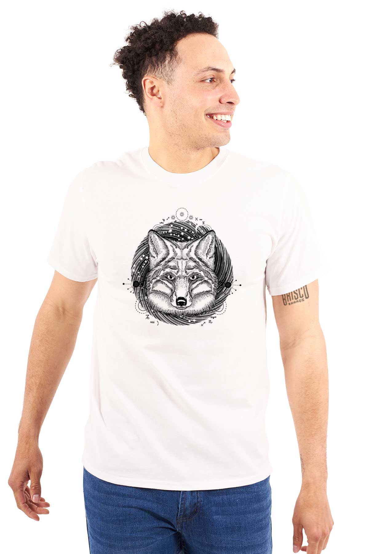 Spirit Wolf Pack Swirl Symbol Animal Men's Graphic T Shirt Tees Brisco ...