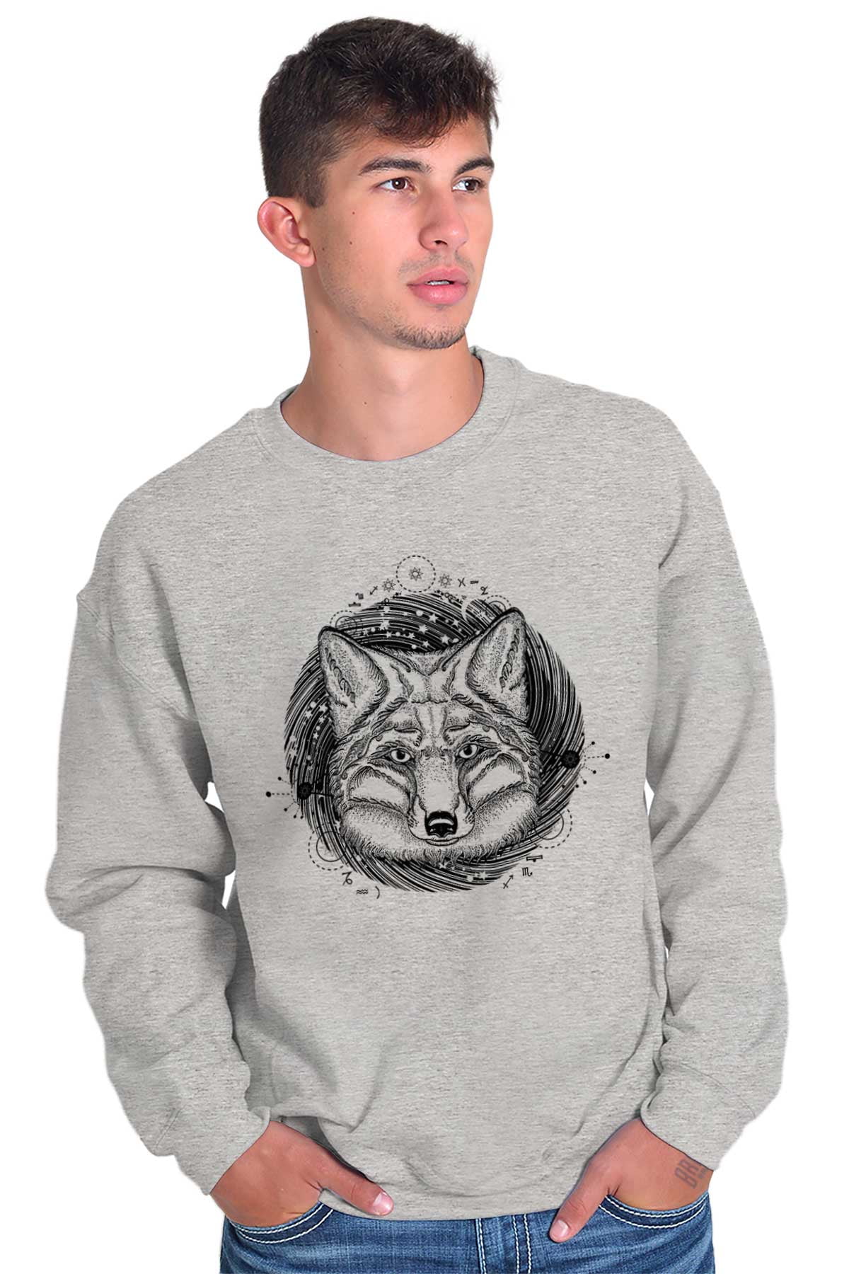 Spirit Wolf Pack Swirl Symbol Animal Sweatshirt for Men or Women Brisco ...