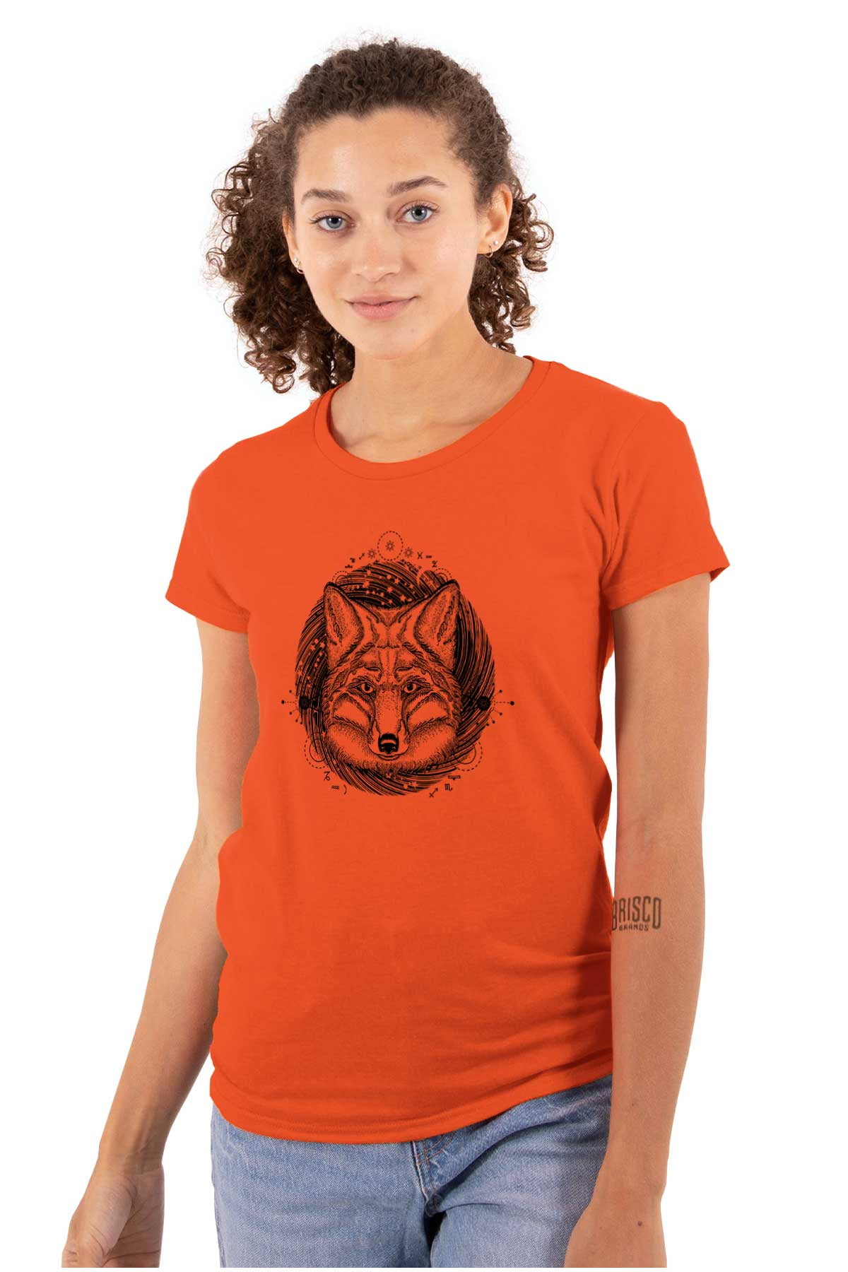 Spirit Wolf Pack Swirl Symbol Animal Womens Slim Fit Graphic Tee Brisco ...