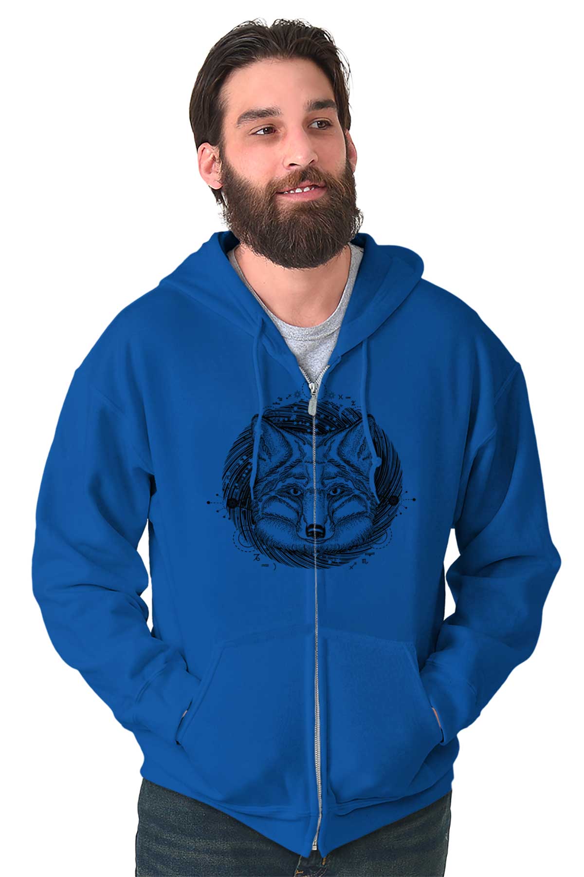 Spirit Wolf Pack Swirl Symbol Animal Unisex Plus Size Zip Hoodie Brisco ...
