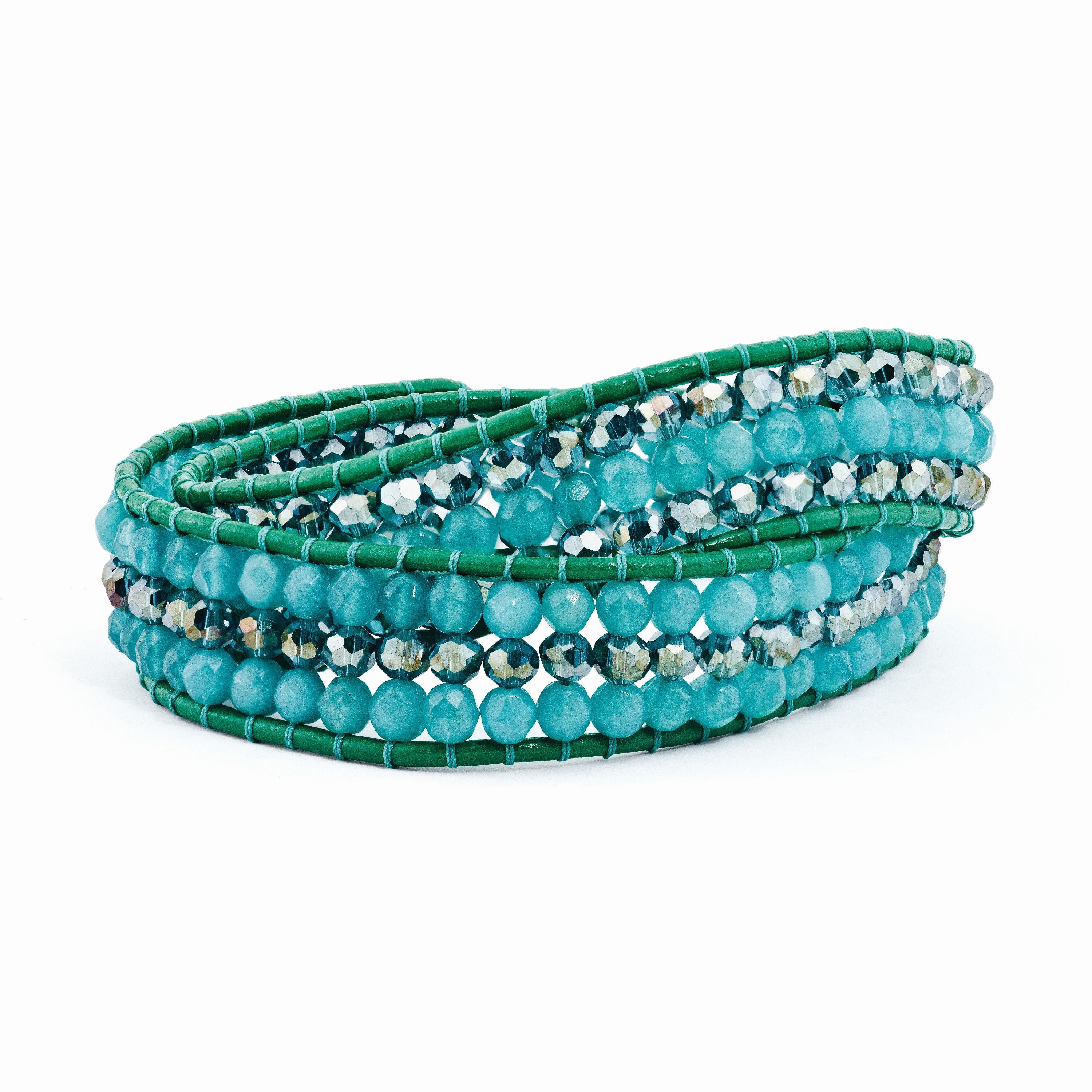 Spirit by Chelsea Taylor Leather Blue Zircon Quartz/Crystal Multi Wrap ...