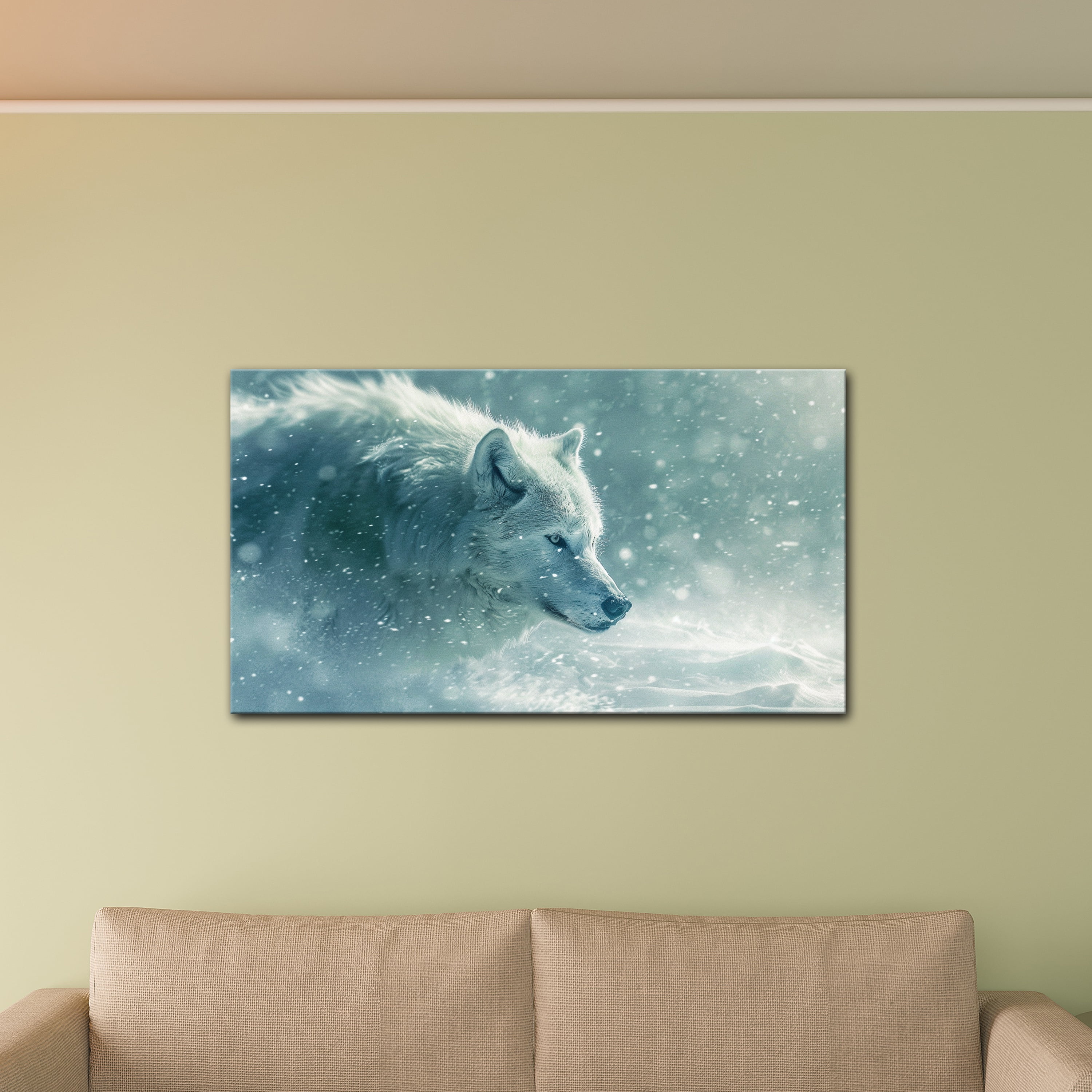 Spirit of the Wild- Solitary White Wolf in the Snowy Wilderness (16"x24 ...