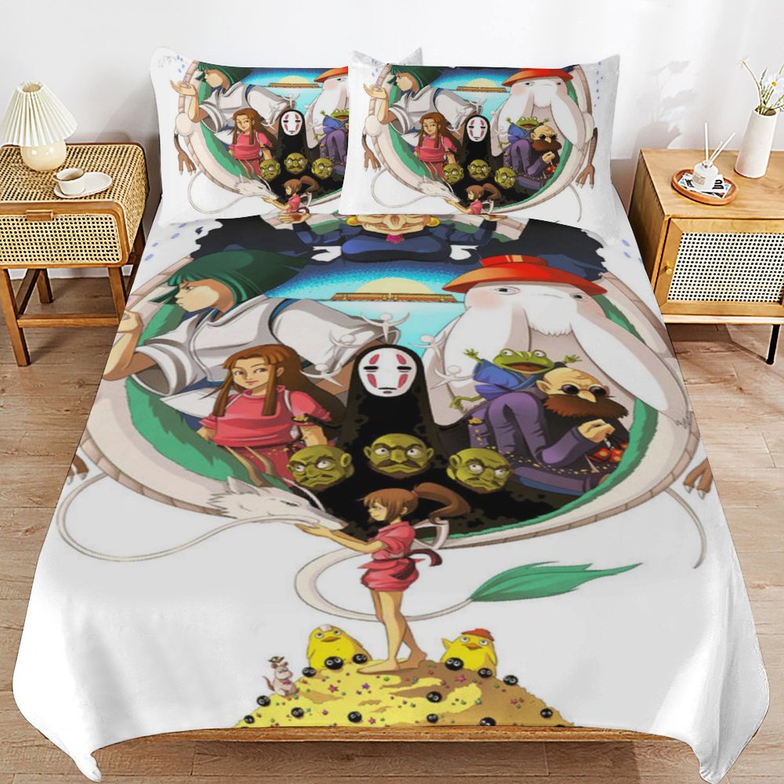 Spirited Awa 3 Piece Anime Comforter Bedding 1 Set Super Soft Quilt ...