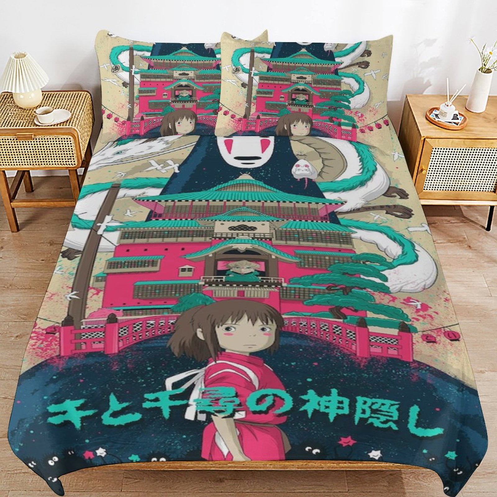 Spirited Awa 3 Piece Anime Comforter Bedding 1 Set Super Soft Quilt ...