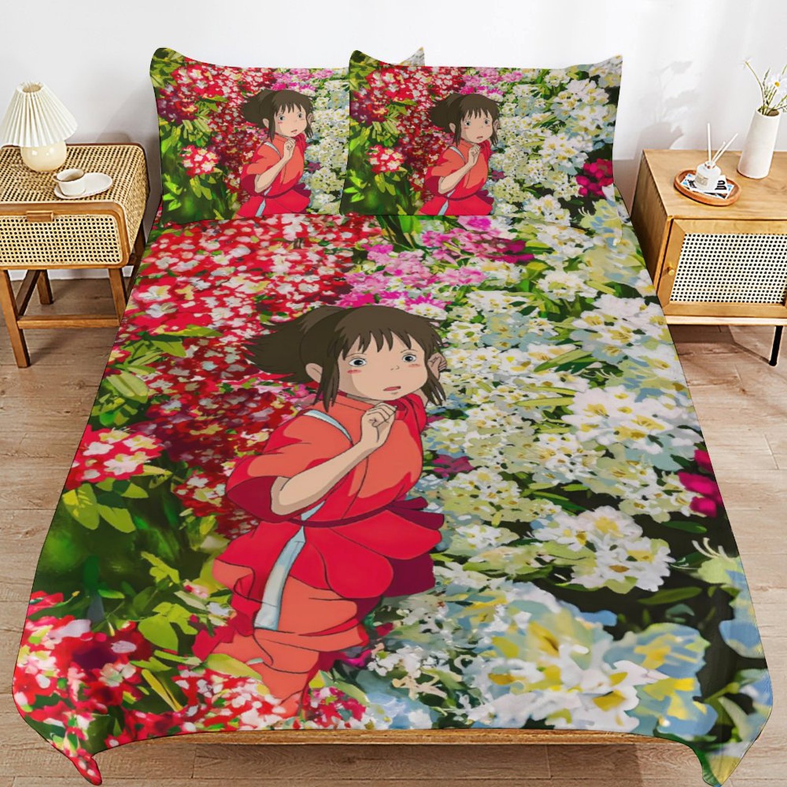 Spirited Awa 3 Piece Anime Comforter Bedding 1 Set Super Soft Quilt ...